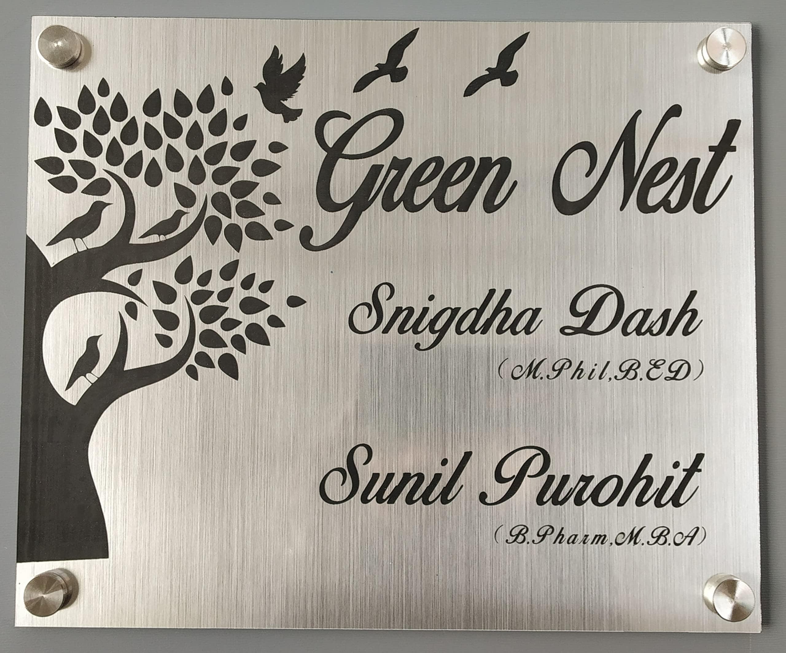 MKART Name Plate Acrylic Personalized Family Engraved Name Plate with ...