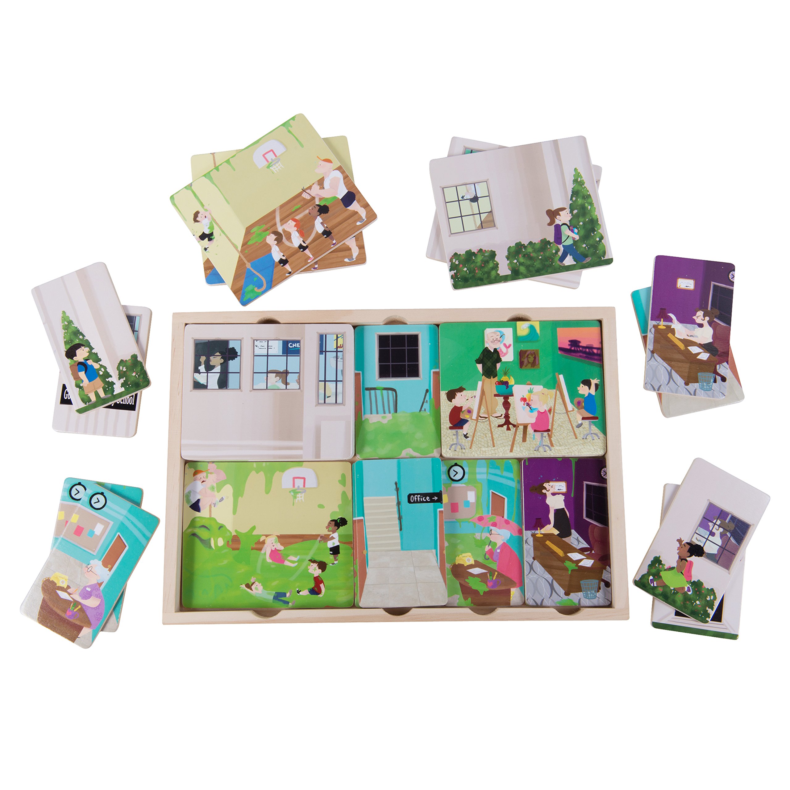 Buy Wooden Kids Storytelling School Stacking Puzzle (4+): 4 Different ...