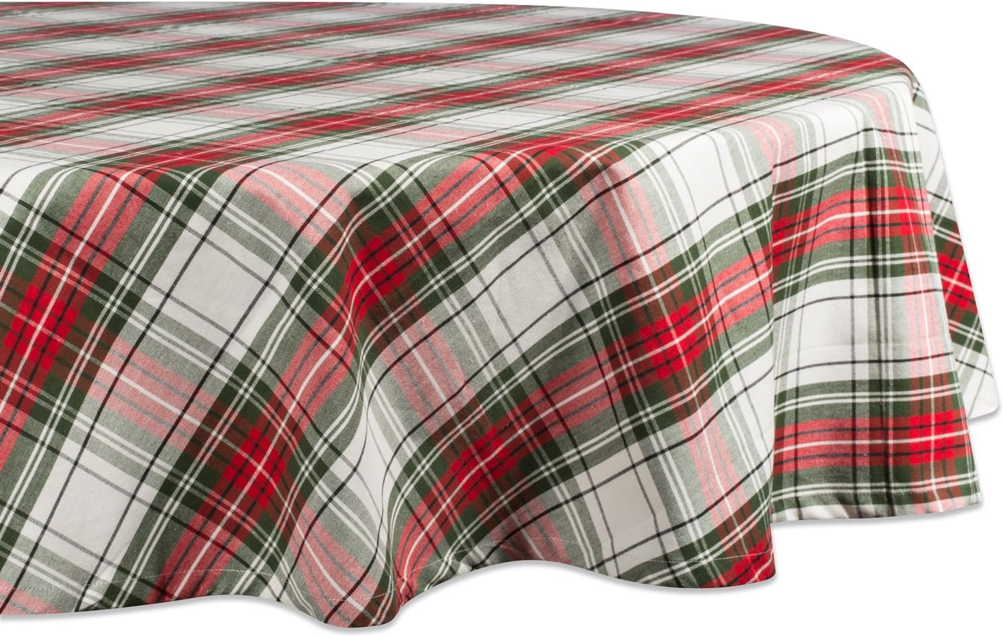 Amazon.com: DII Christmas Plaid Collection Tablecloth, 70", Red & Green ...
