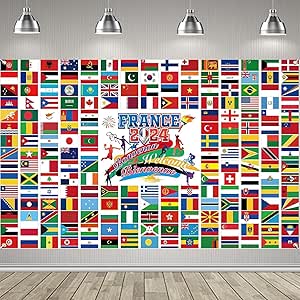 Amazon.com : WXOIEOD International Flags Decorations Welcome Banner ...