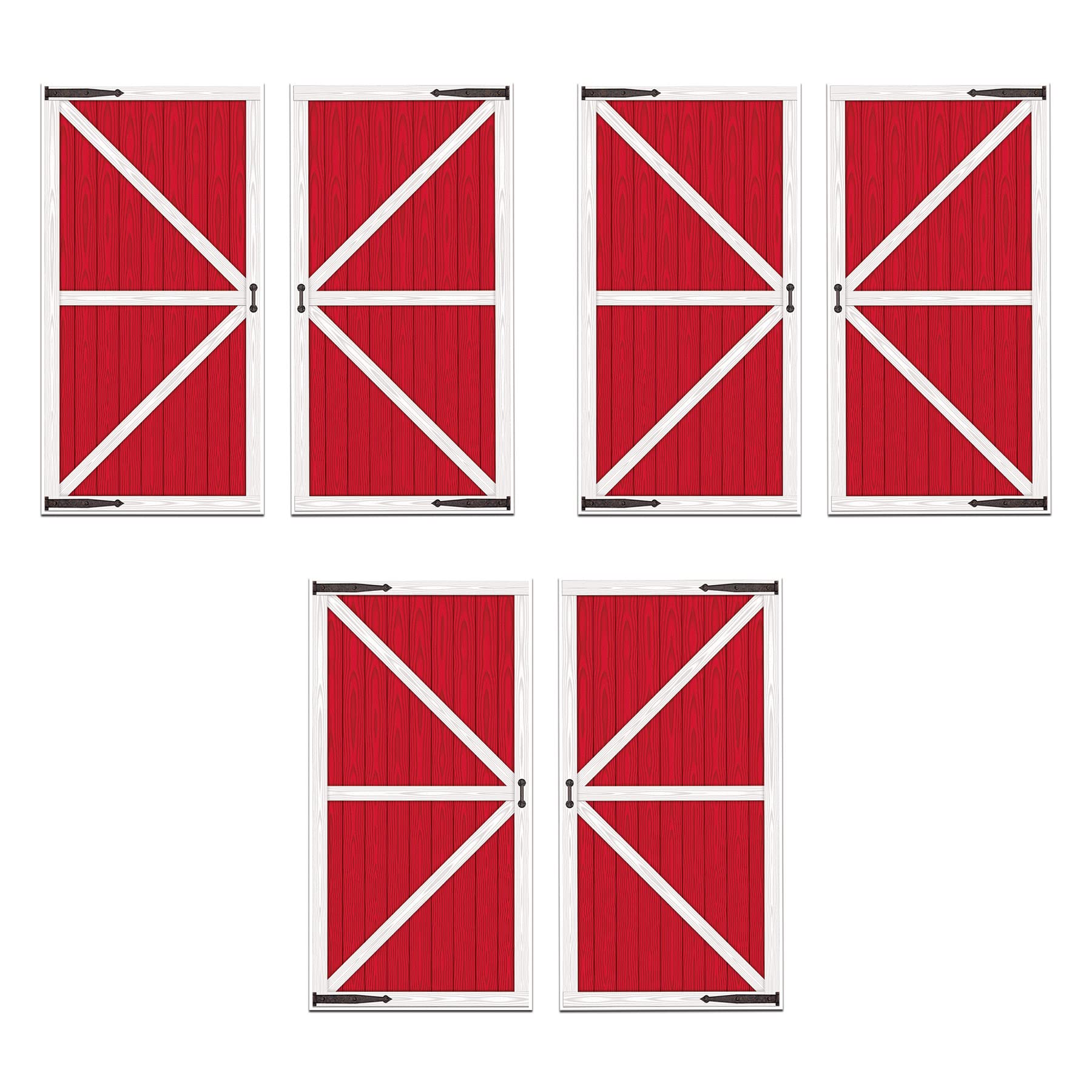 Amazon.com: Beistle Red Barn Door Backdrop Props, 6 Pieces - Printed ...