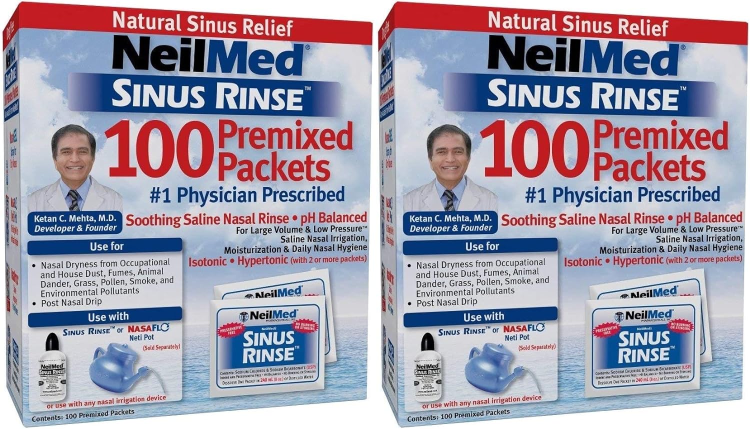 Amazon.com: NeilMed Sinus Rinse Refill Packets, 100 Ct (Package May ...