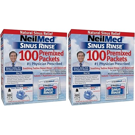 Amazon.com: NeilMed Sinus Rinse Refill Packets, 100 Ct - Pack of 2 ...