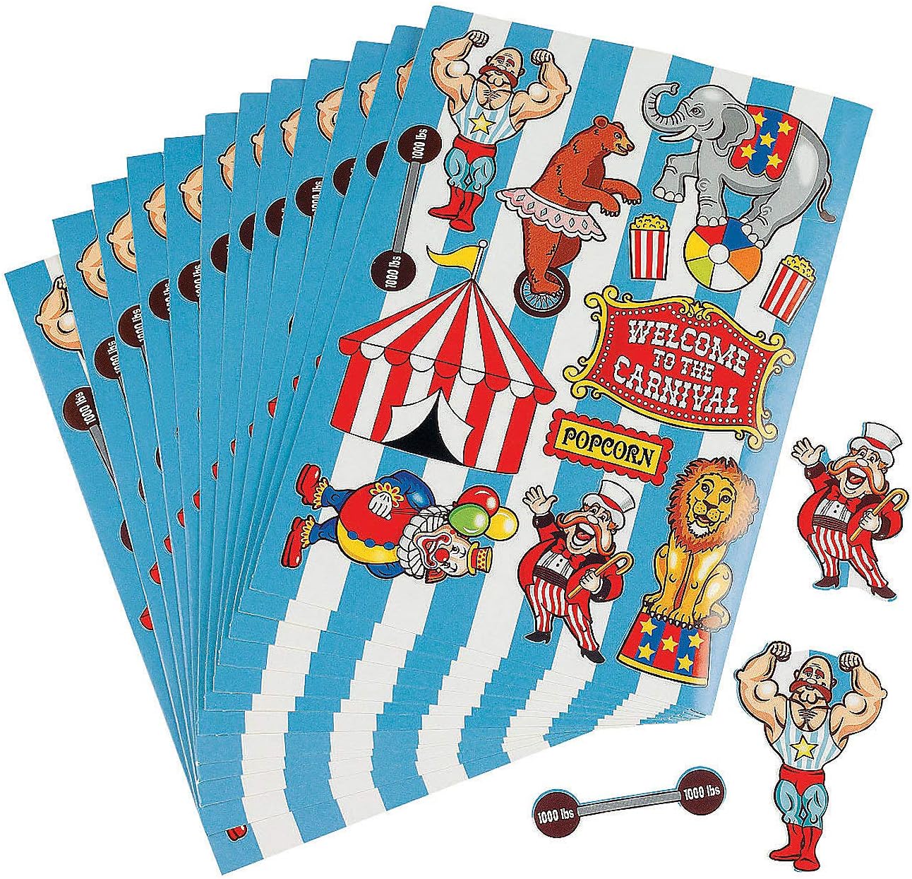 Amazon.com: Fun Express Under The Big Top Sticker Sheets Party ...