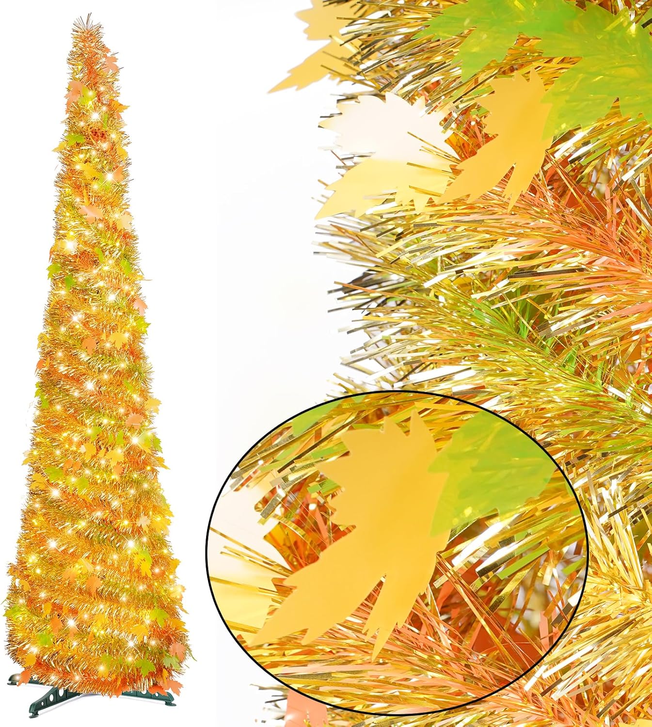 Amazon.com: Cosiful 5Ft Pop-up Fall Tree, Artificial Fall Pencil Tree ...