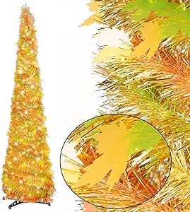 Amazon.com: Cosiful 5Ft Pop-up Fall Tree, Artificial Fall Pencil Tree ...