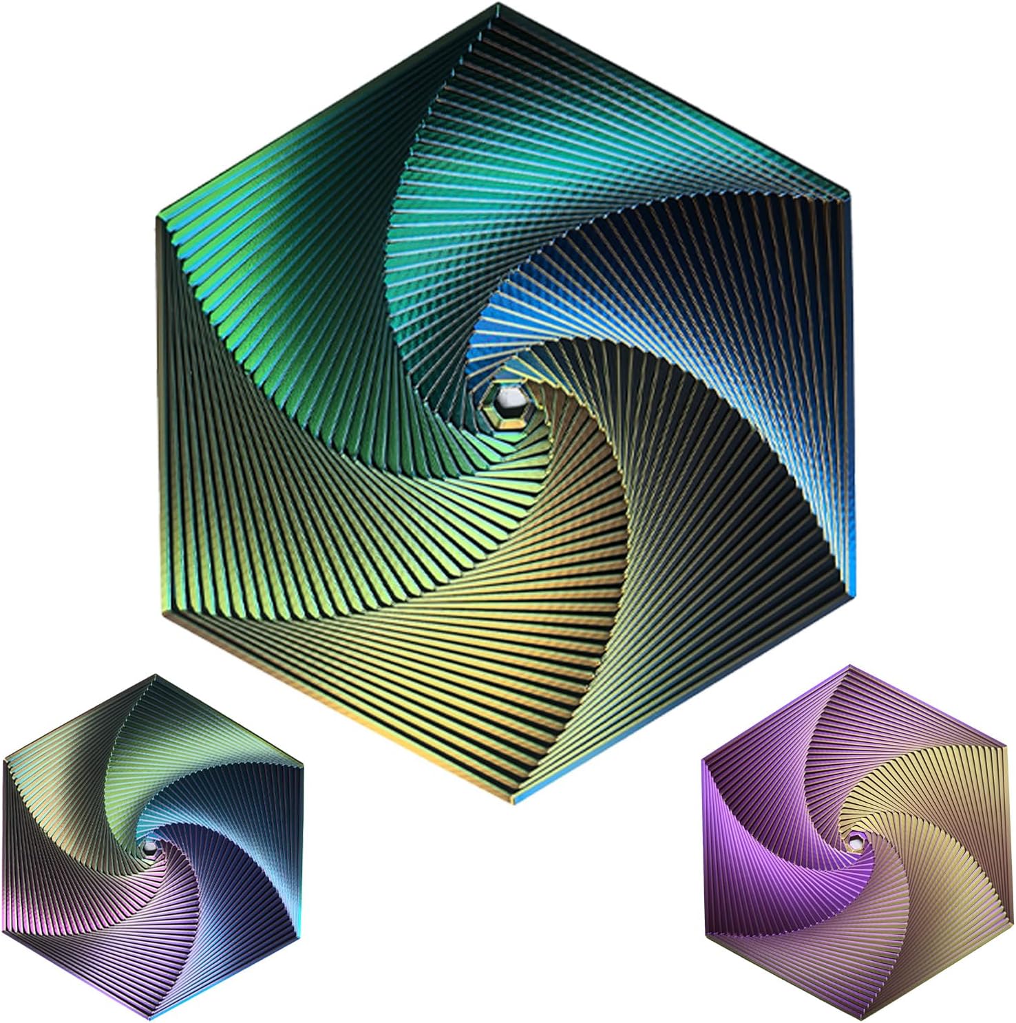 Amazon.com: Fractal Fidget Hexagon, Kinetic Desk Spinning Toy, 35 ...