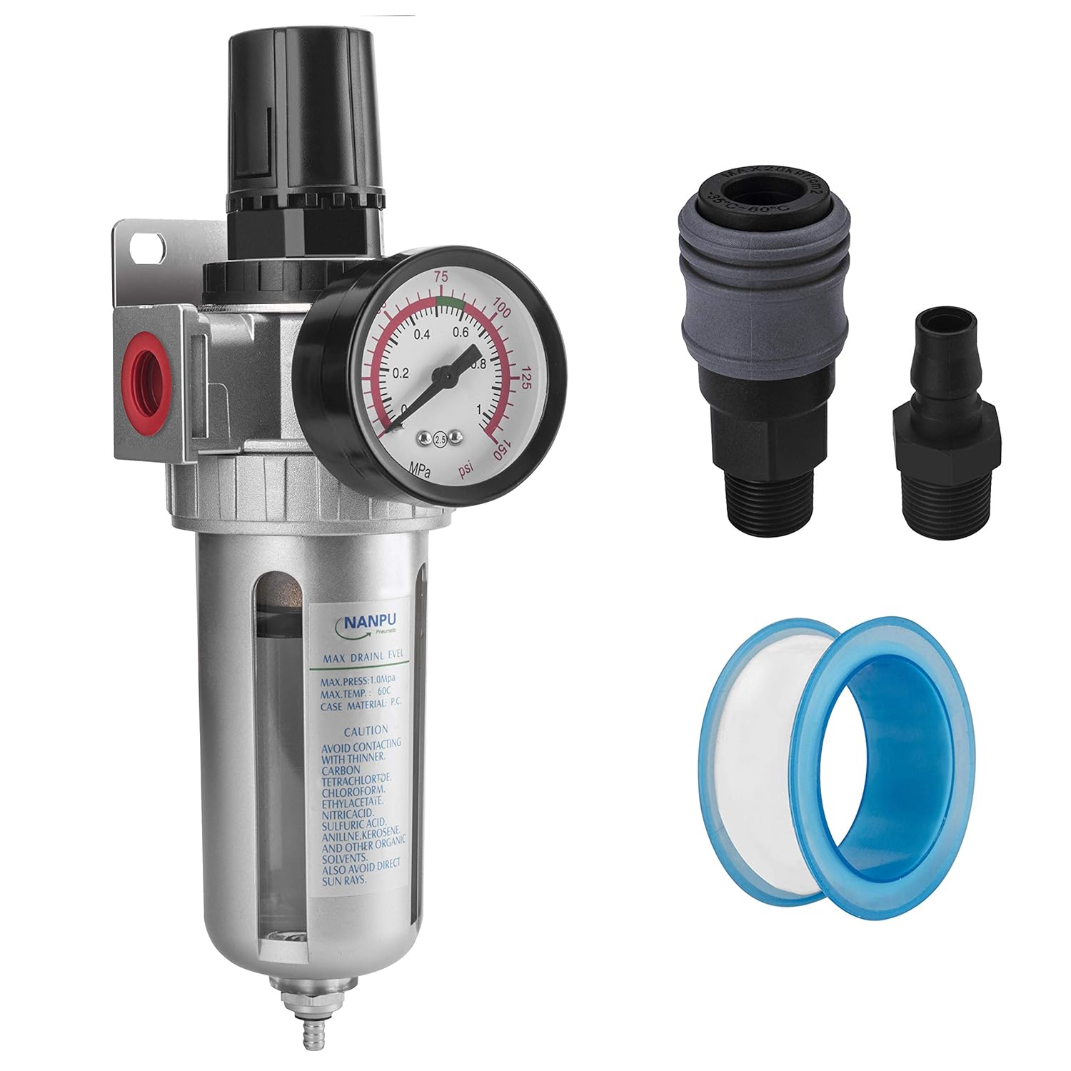 NANPU Compressed Air Filter Regulator Combo 1 4 NPT Air Filter