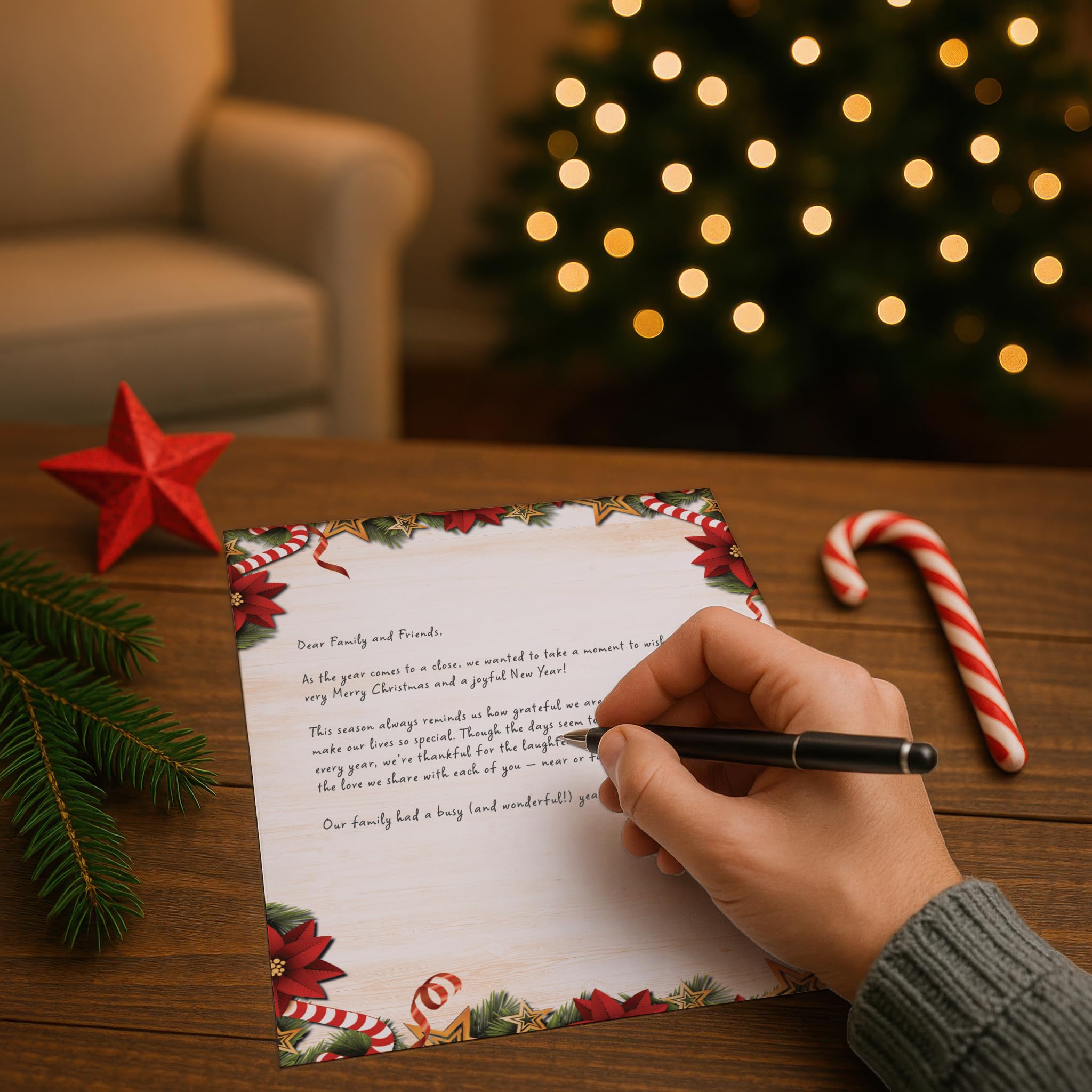 Snapklik.com : Candy Canes, Poinsettias, & Pine Christmas Stationery ...