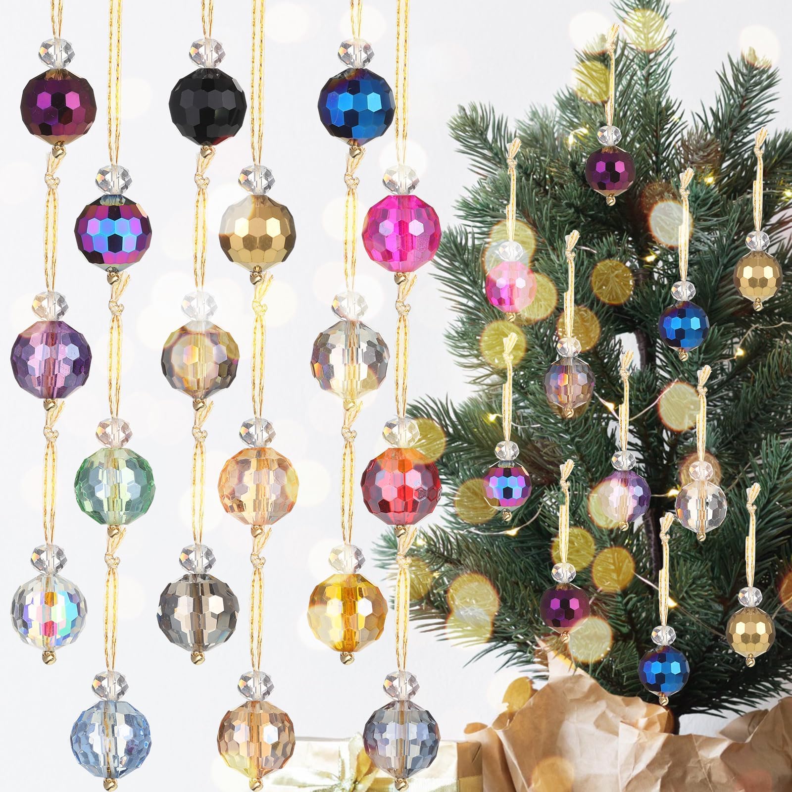 Amazon.com: Craftsatin 36 Pcs Multicolor Christmas Crystal Ball ...