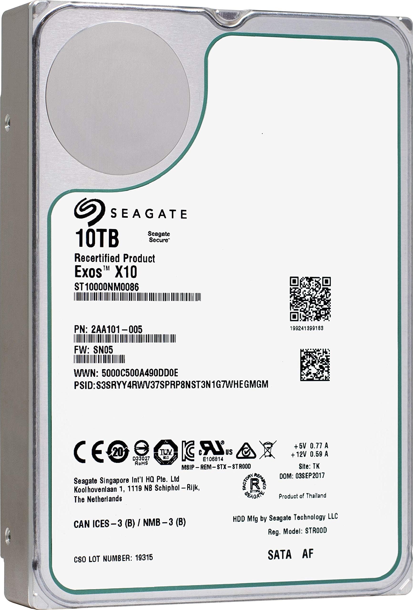 Amazon.com: Seagate 16TB HDD Exos X16 7200 RPM 512e/4Kn SATA 6Gb/s ...