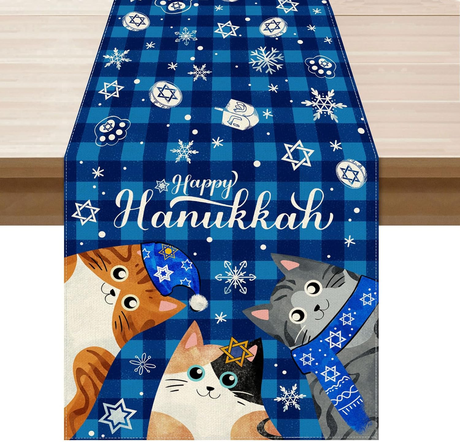 Amazon.com: XCHI Happy Hanukkah Cats Six-Pointed Star Snowflakes ...