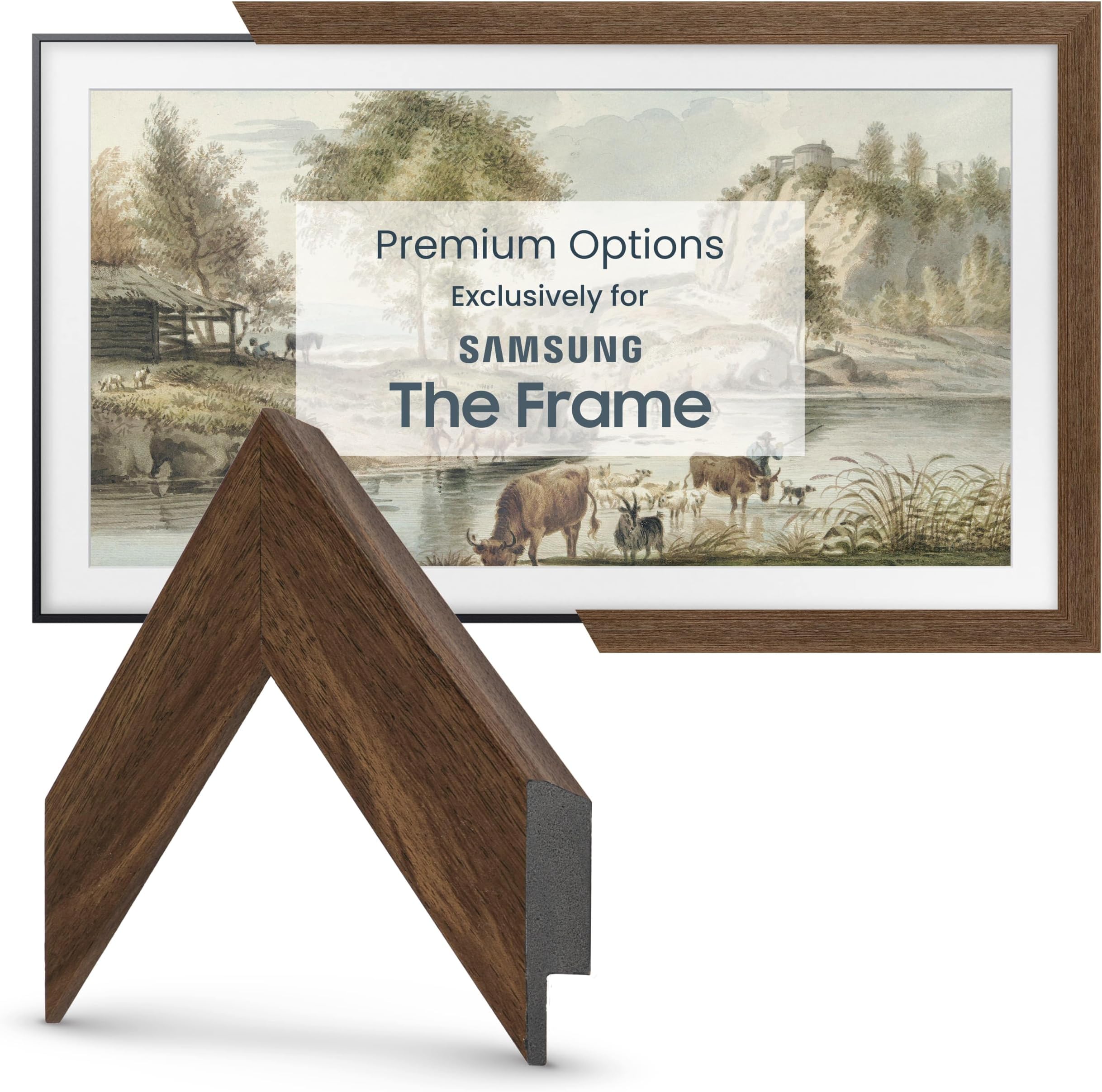 Amazon.com: Frame My TV Deco TV Frames - Museum Walnut Slim Frame ...