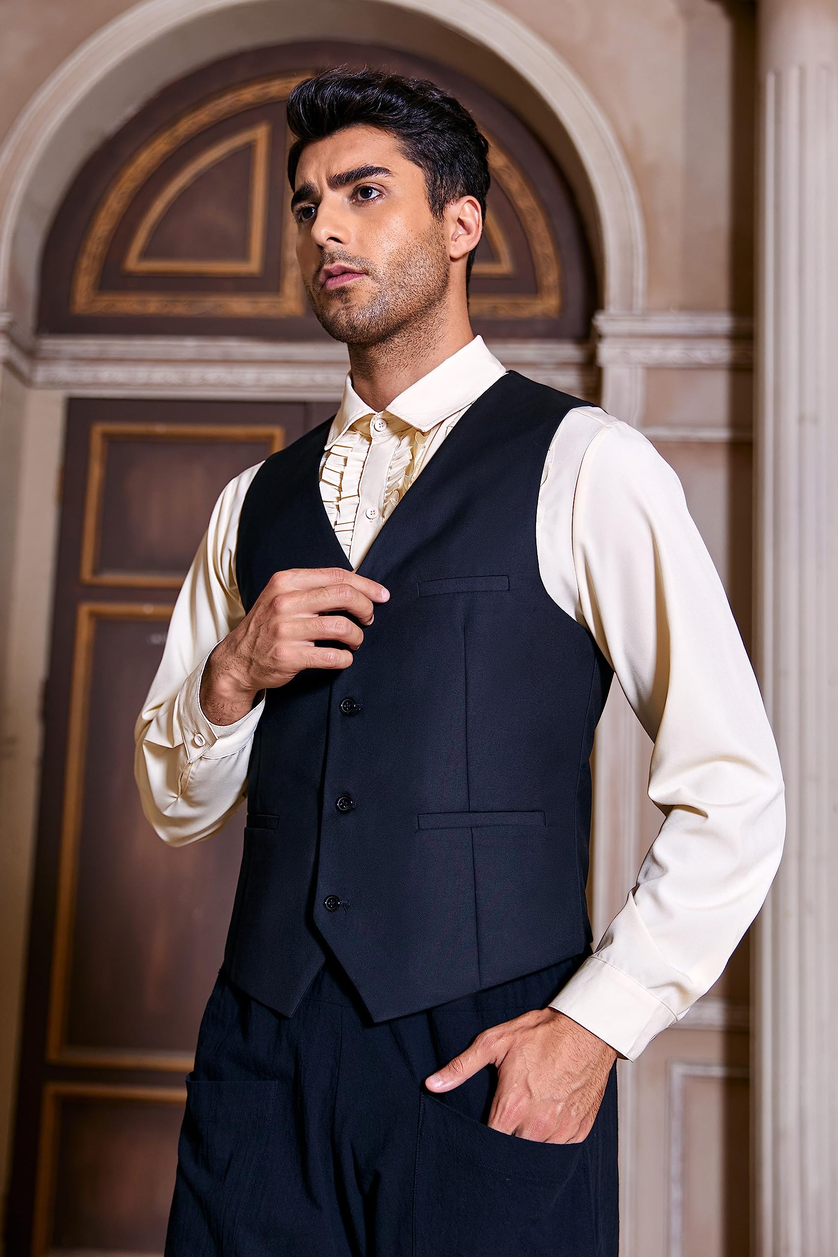 Snapklik.com : Mens Ruffle Tuxedo Shirt 80s Prom Ruffled Button Down ...