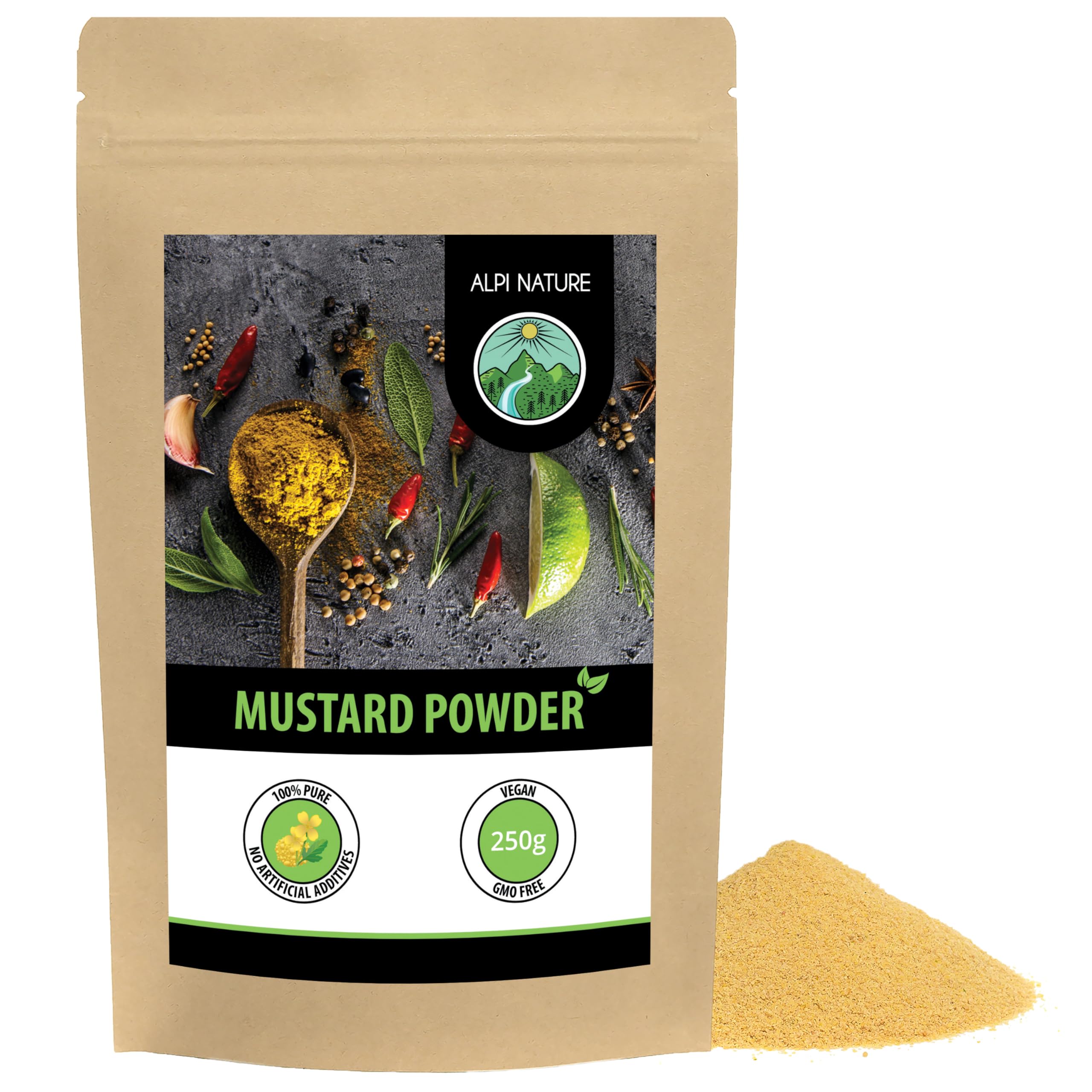 Mustard Powder (250g, 8.8oz), 100% Natural from Mustard Seeds, Gently ...