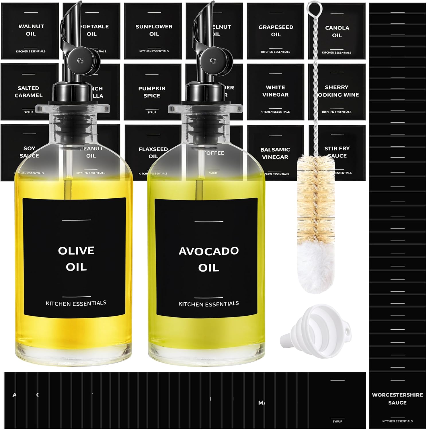Amazon.com: Spaceneat Olive Oil Dispenser 2-Pack, Black & 61 Extra ...