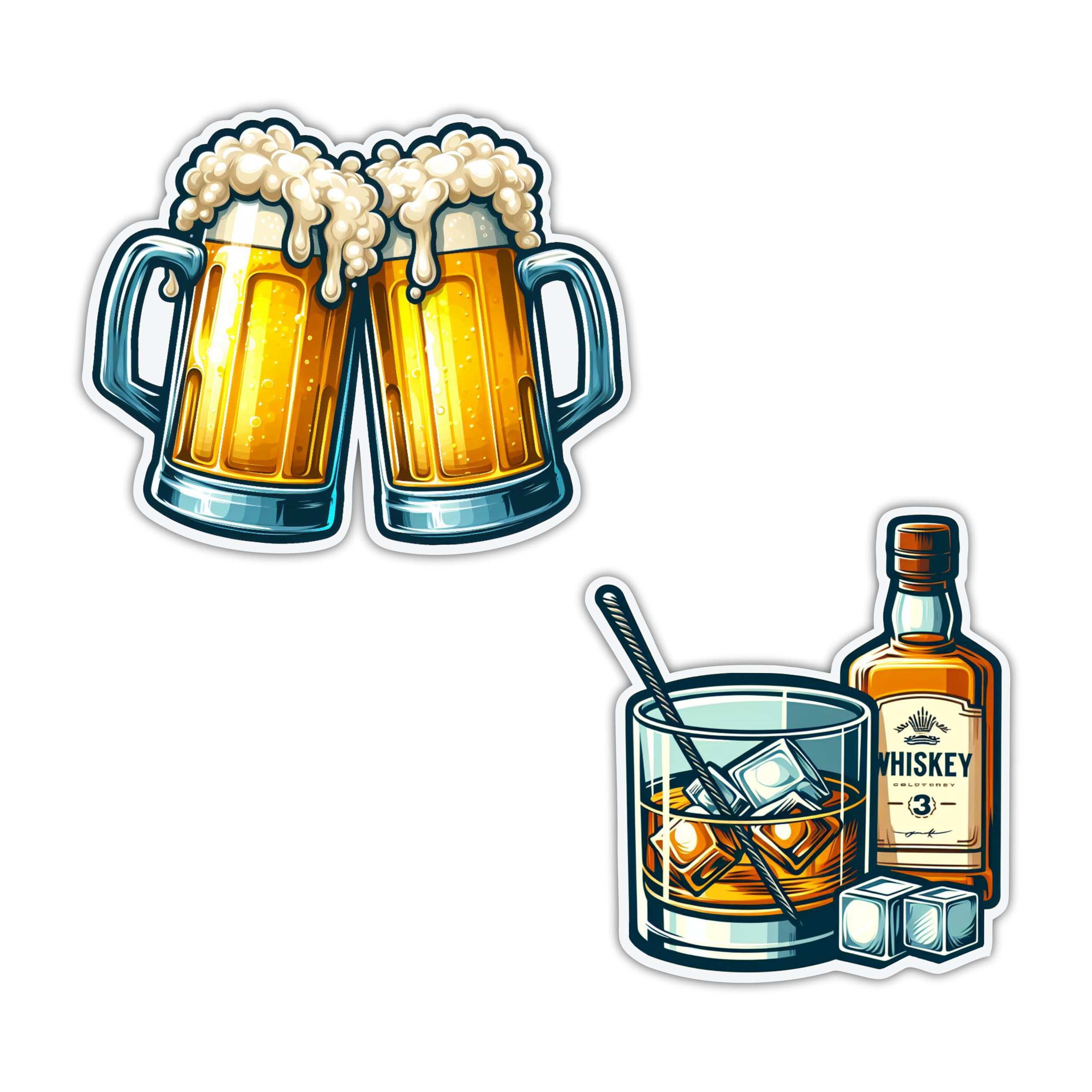 Buy magneverse Beer Fridge Magnet & Whiskey Fridge Magnet Set, Drinks ...