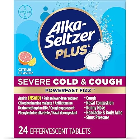 Amazon.com: ALKA-SELTZER PLUS Severe, Cold & Flu Medicine, Citrus ...