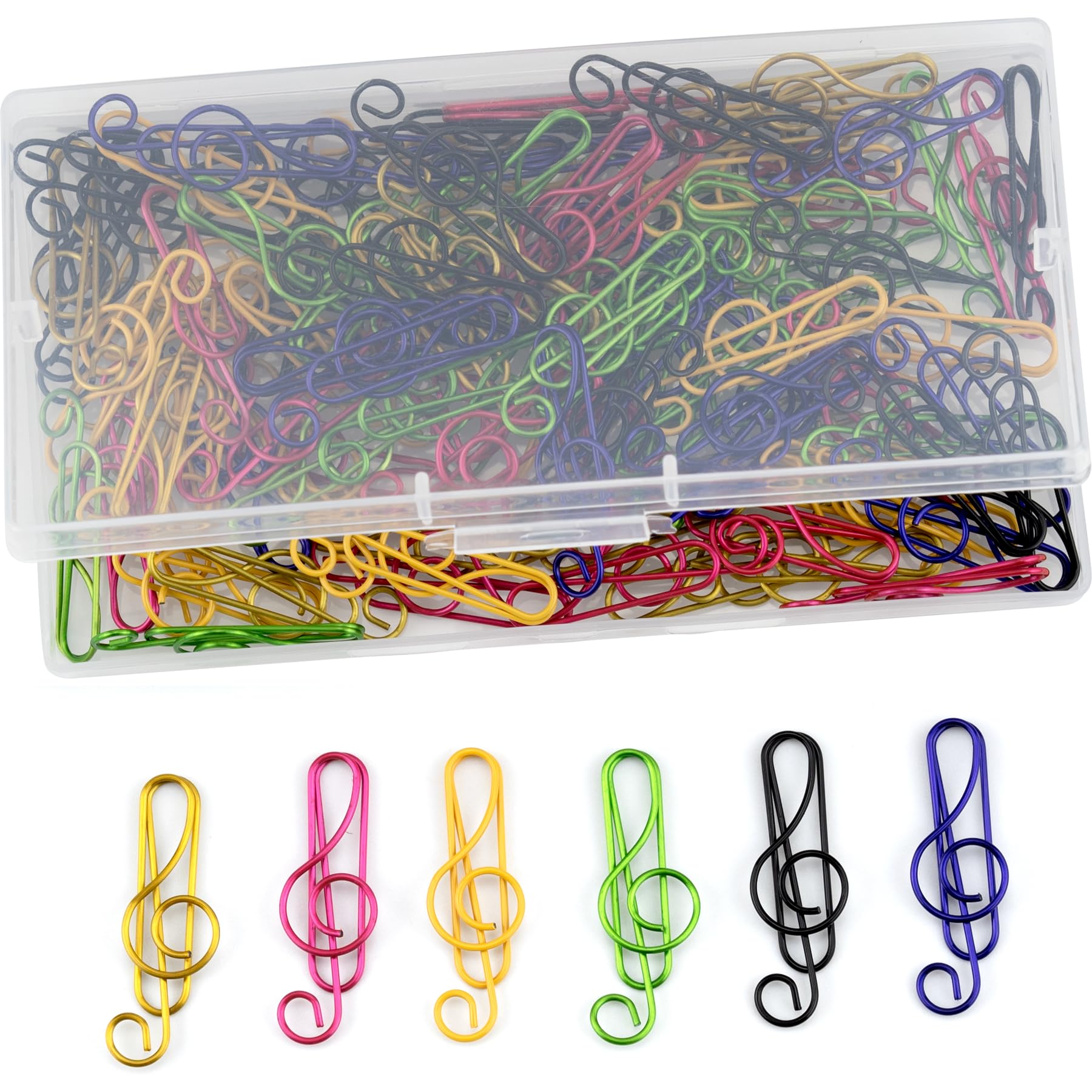 Amazon.com: 100 Pcs Music Paper Clips Assorted Colors Musical Notes ...