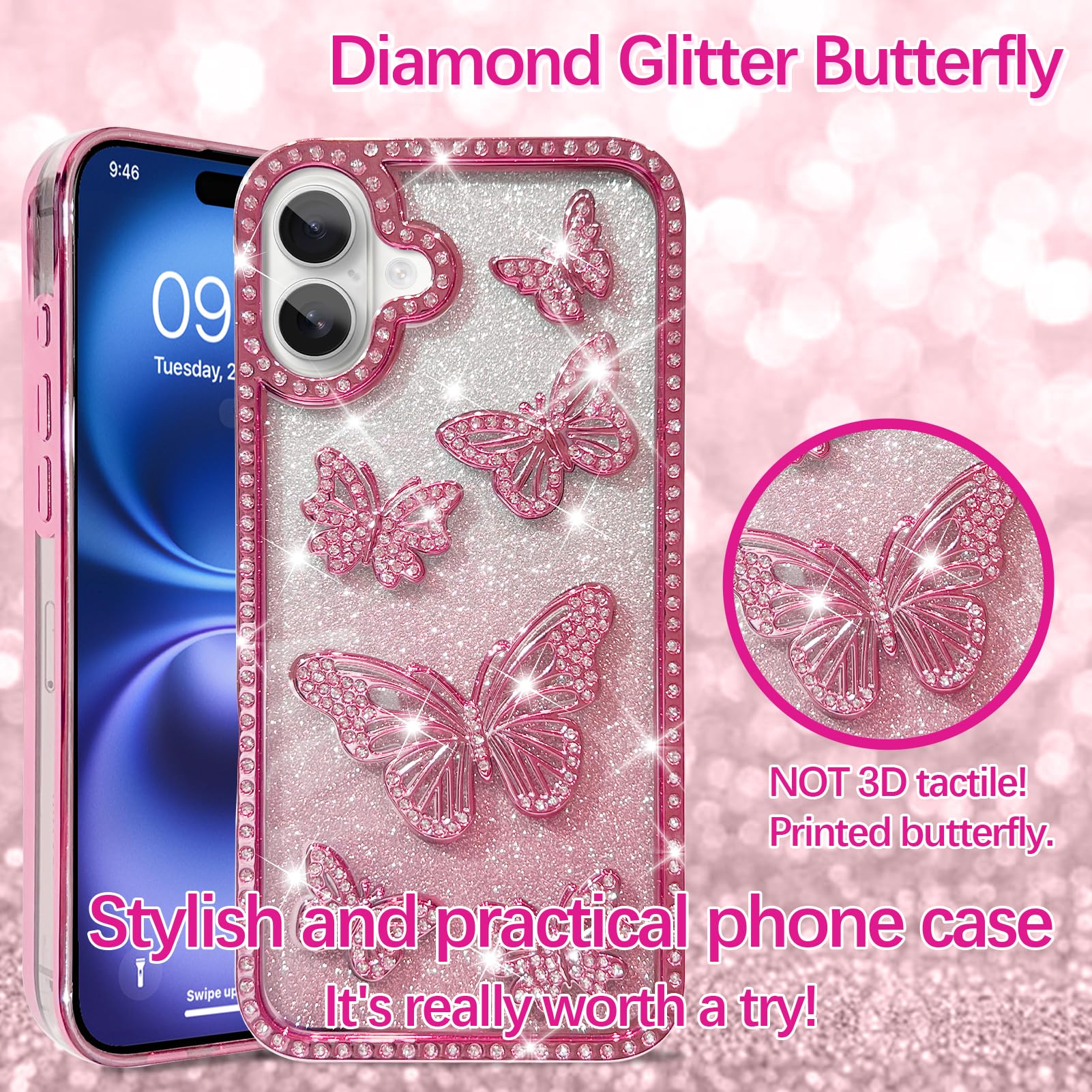 Snapklik.com : ZIYE Case Designed For iPhone 16 Plus Glitter Cases ...