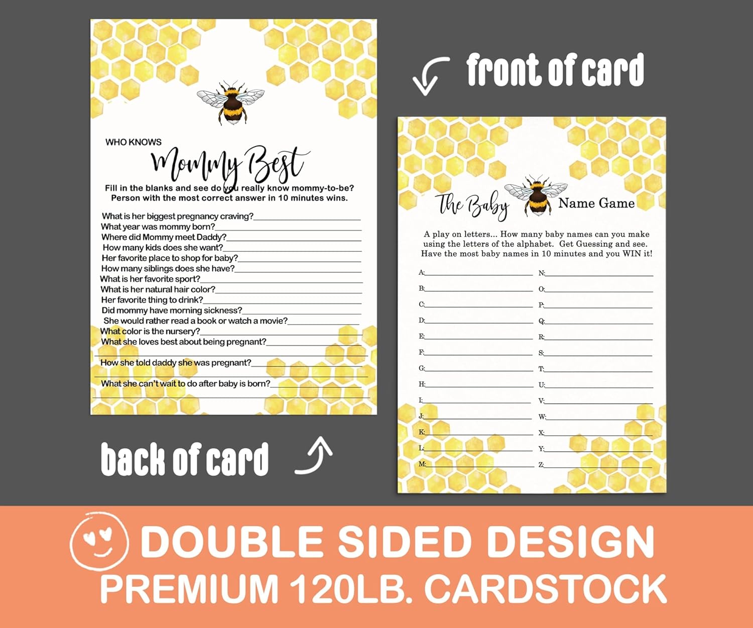 Bumblebee – Juego de baby shower para 25 invitados, juego de 4 juegos ...