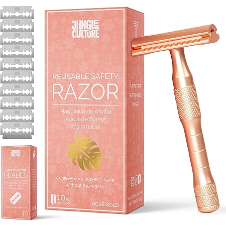 Amazon.com: Womens Safety Razor (Pink) Metal Double Edge Razor (No ...