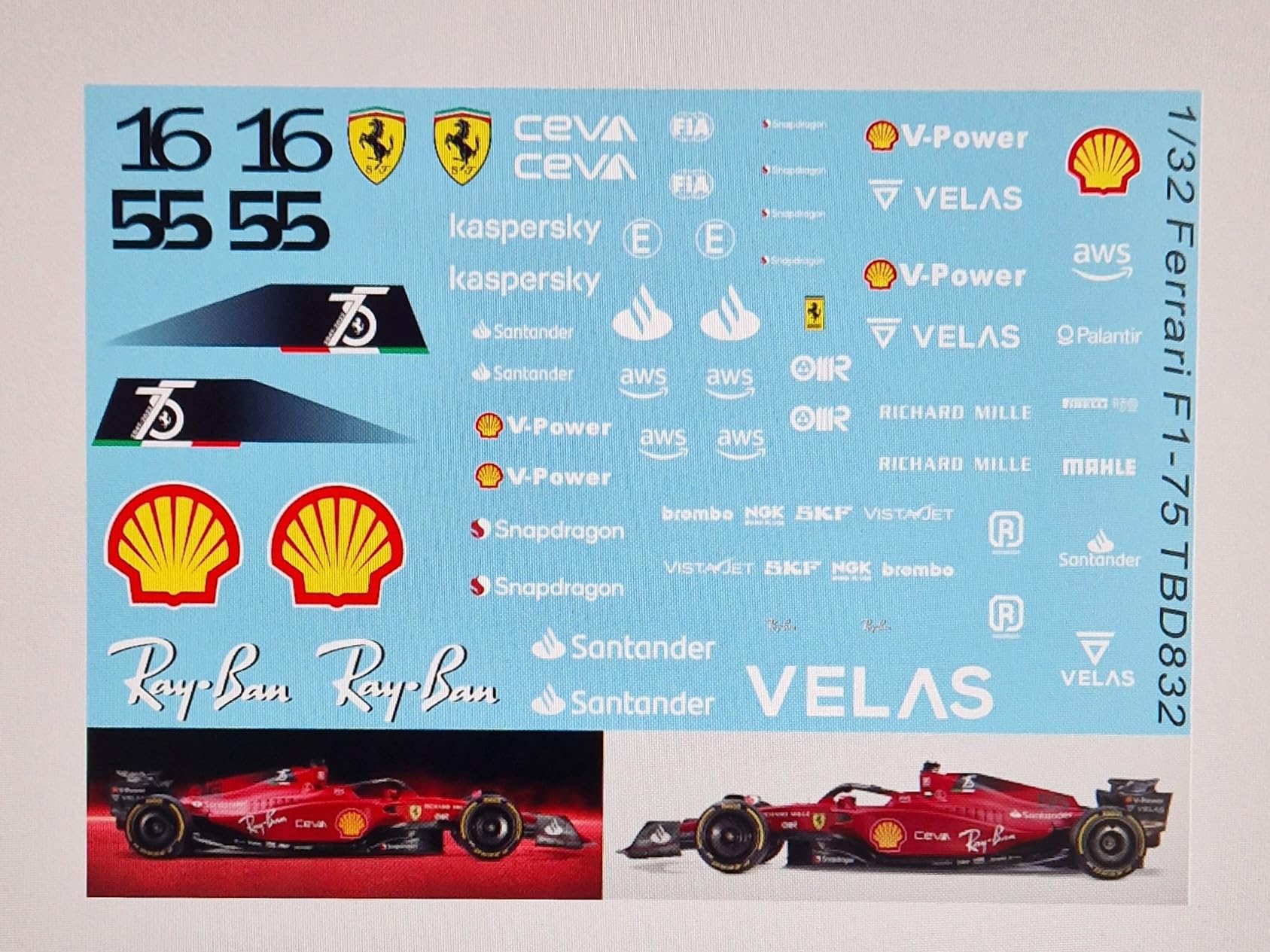 BRM Decals Cox 1/24 Scale Ferrari F1 & BRM Decal Set - Reproduction For ...