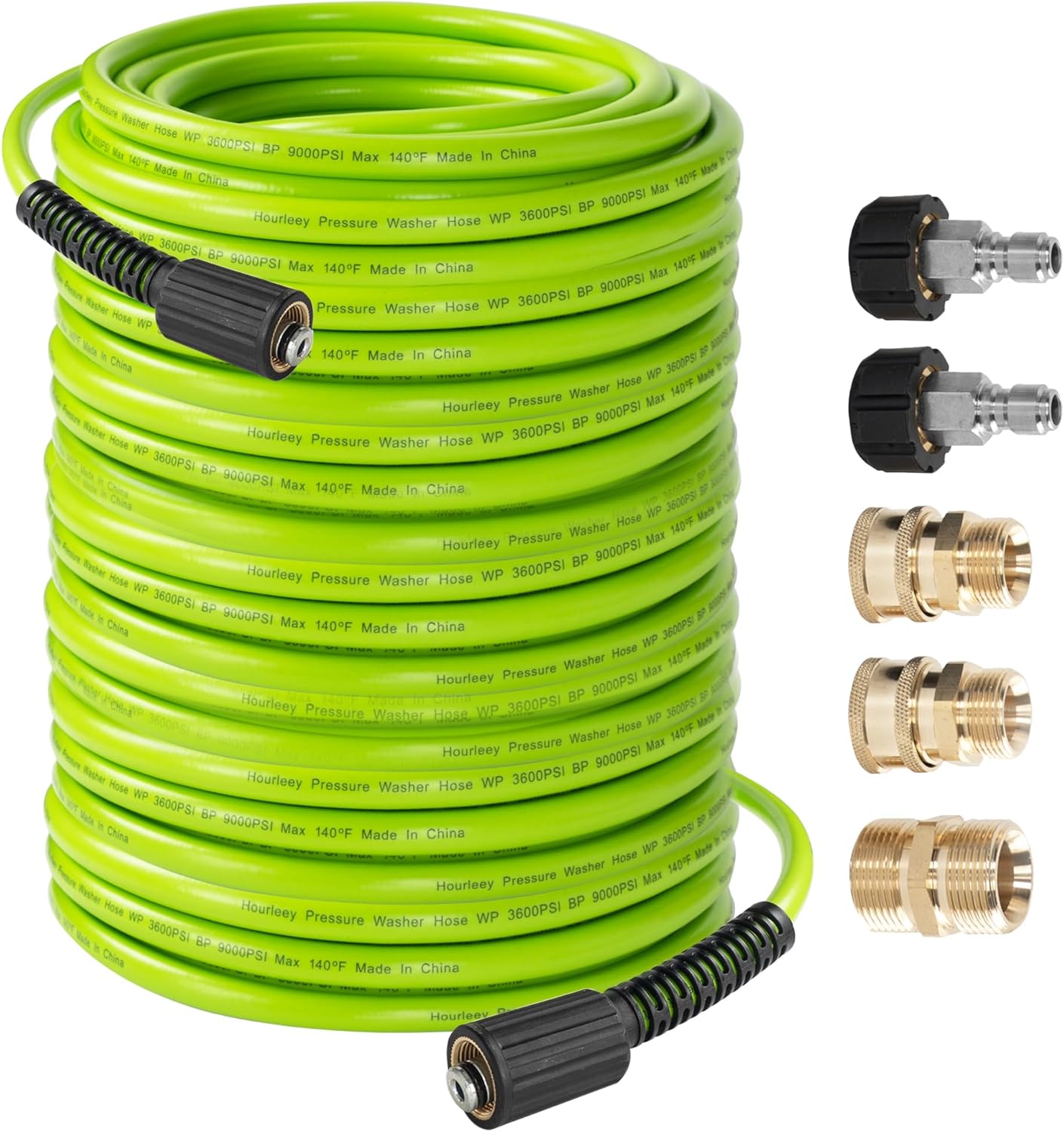 Amazon.com: Hourleey Pressure Washer Hose 100 FT, 3600 PSI Flexible ...