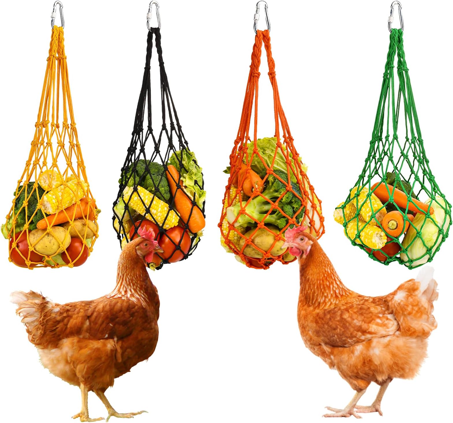 Amazon.com : 4pcs Chicken Vegetable String Bag Poultry Fruit Holder ...
