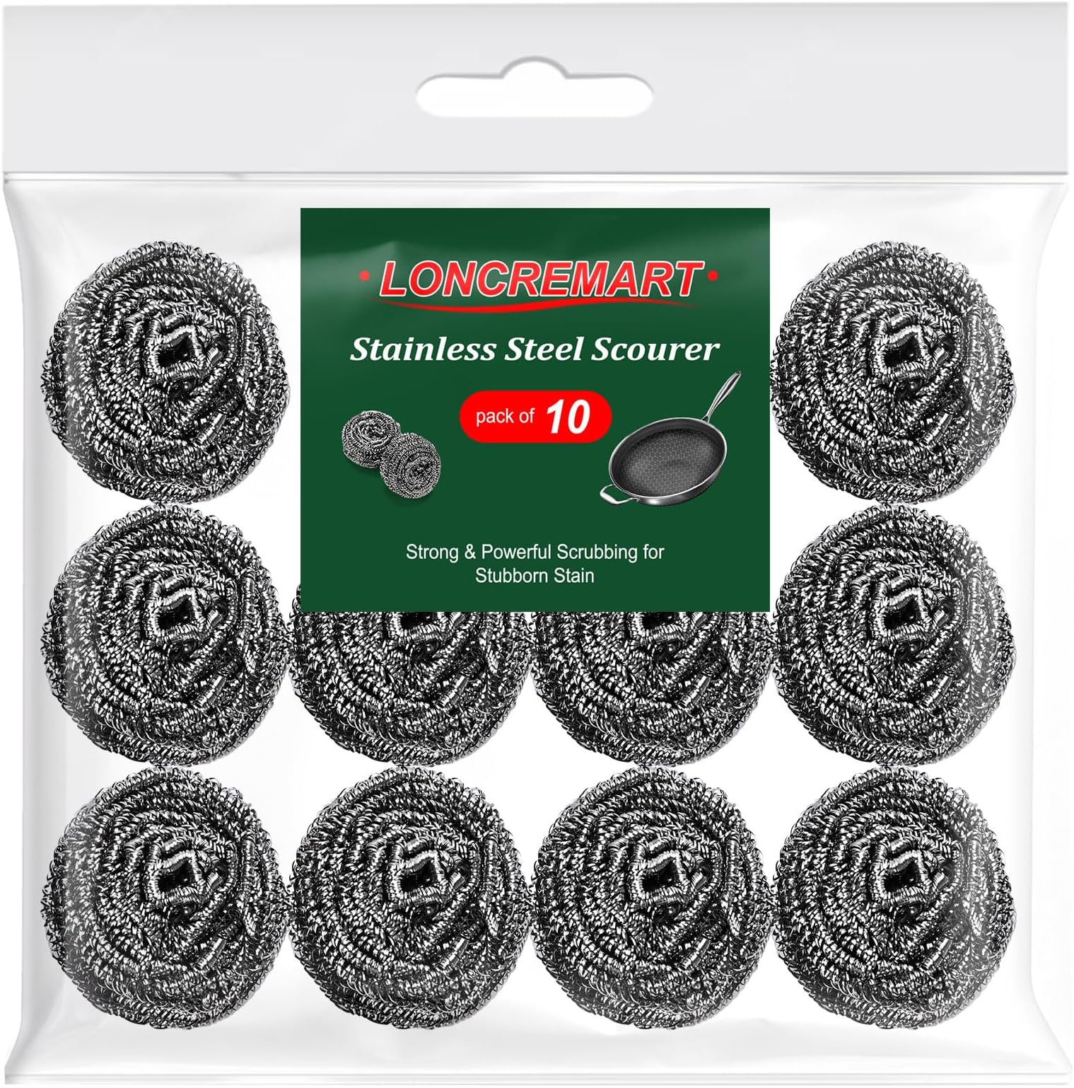 Amazon.com: 40 Pcs Stainless Steel Scrubber Bulk Large Steel Wool ...