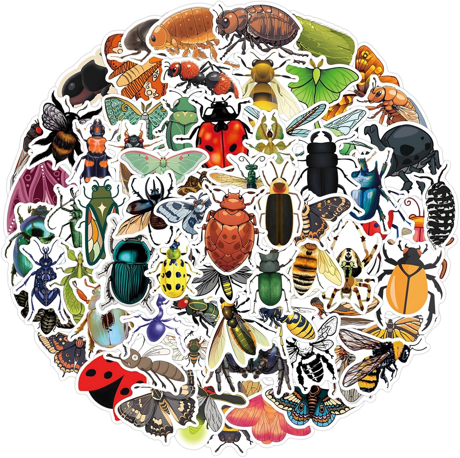 Amazon.com: 110 Pcs Cartoon Bug Stickers Pack for Kids Teens Adults ...