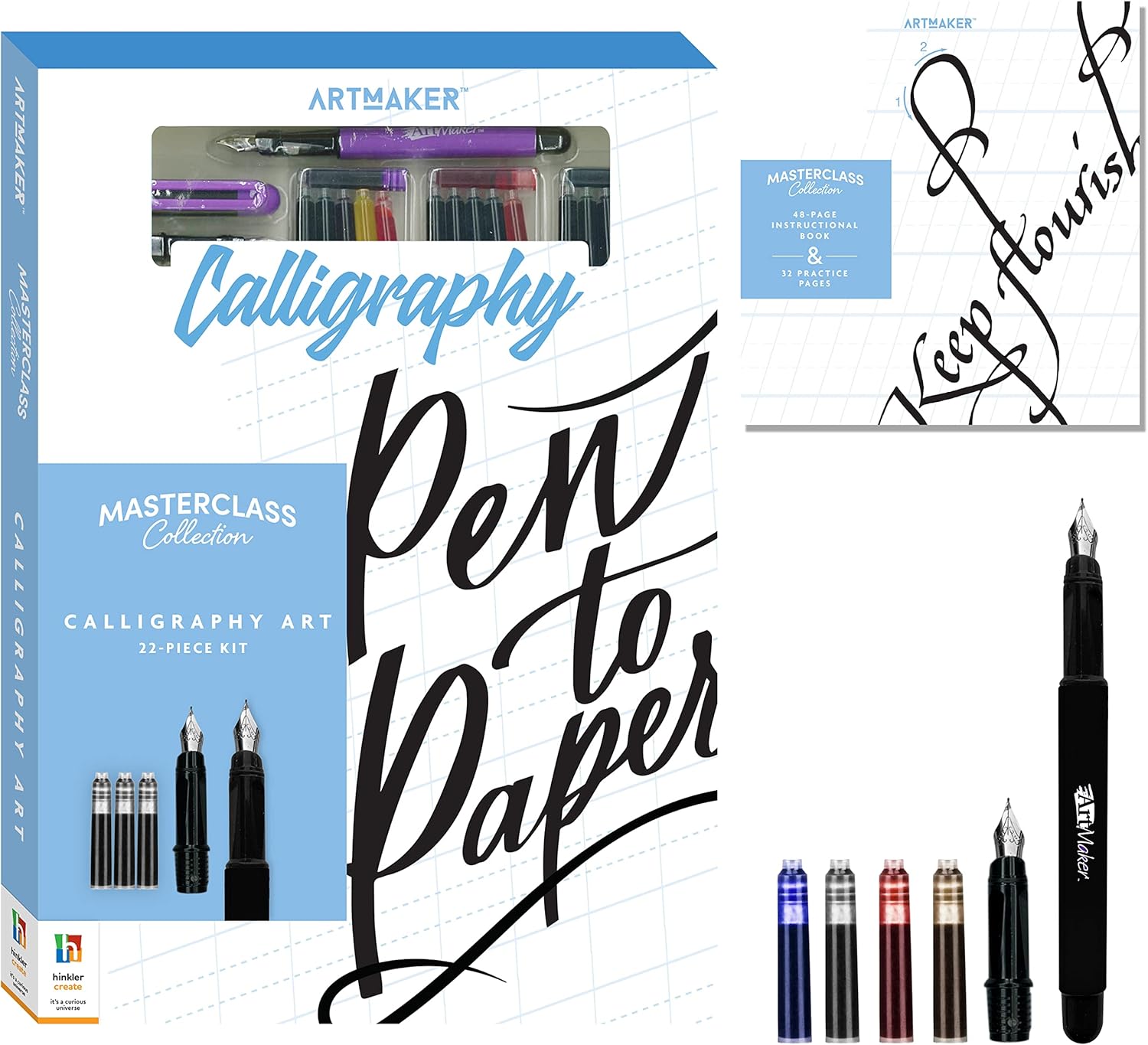 Amazon.com: Art Maker Masterclass Collection: Calligraphy Art Kit ...