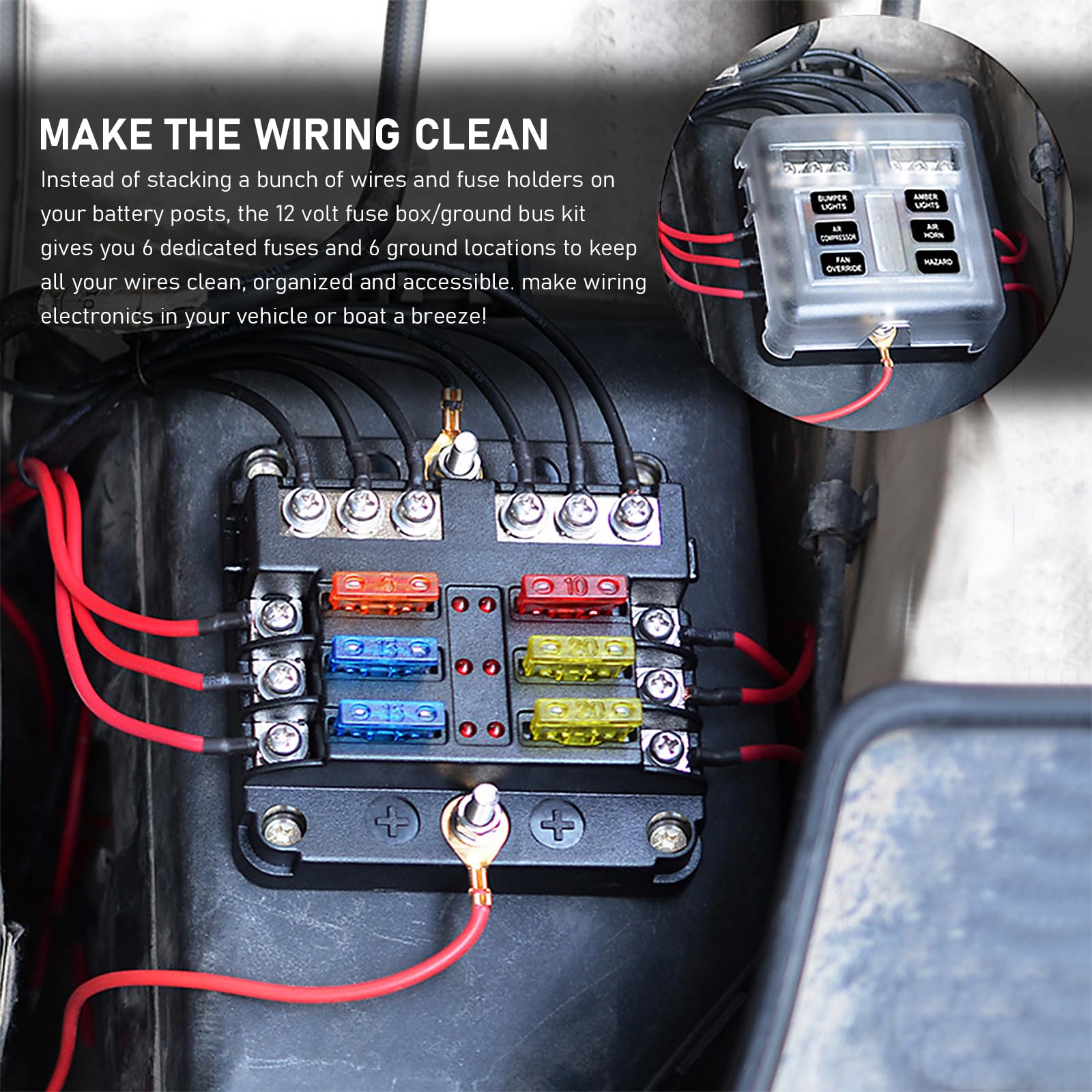 Snapklik.com : KVAEY 12 Volt Fuse Box, Waterproof Boat Marine Fuse ...