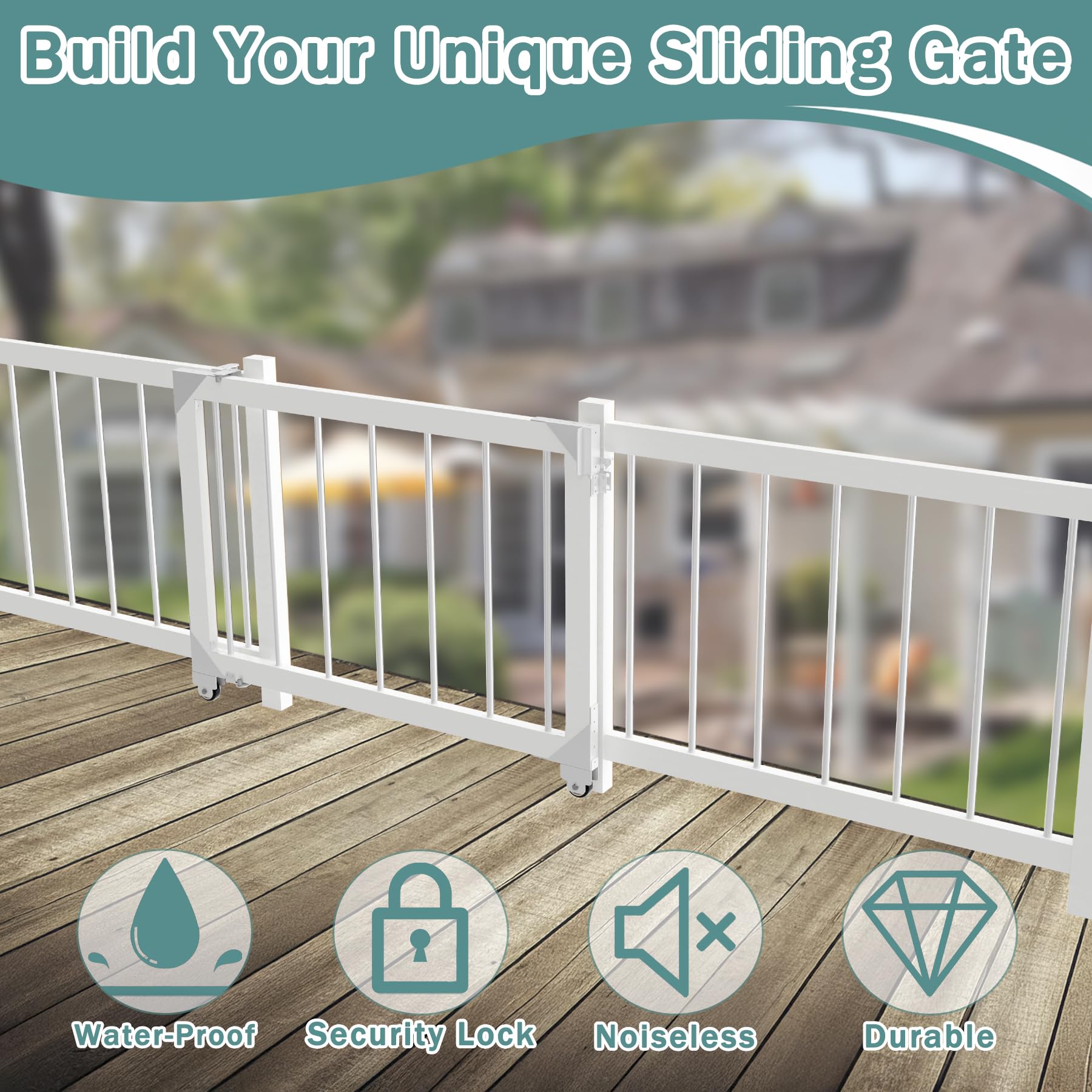 Snapklik.com : Lygoeege Sliding Gate Kit Heavy Duty Hardware For DIY ...