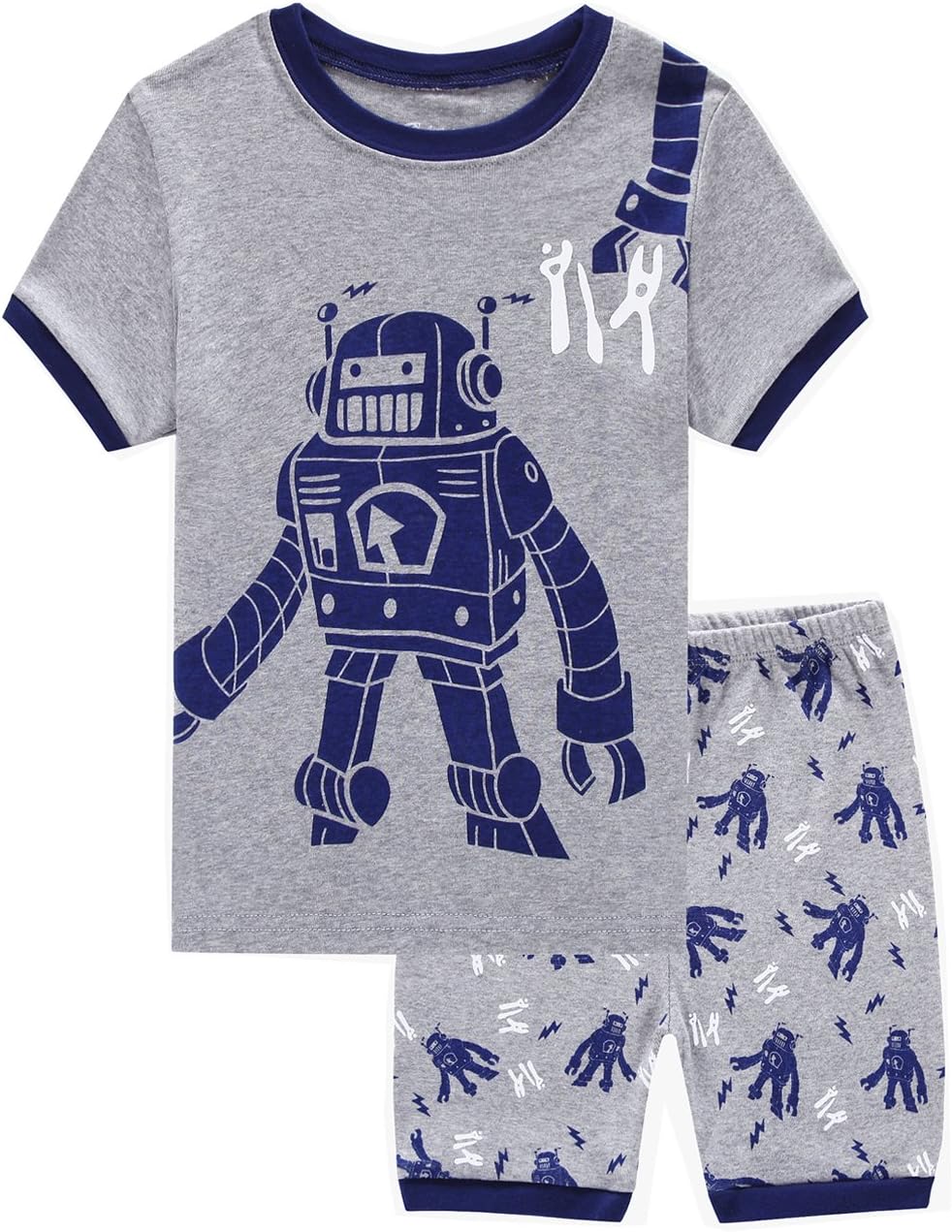 Amazon.com: Boys pajamas Robot short cotton toddler kids clothes T ...