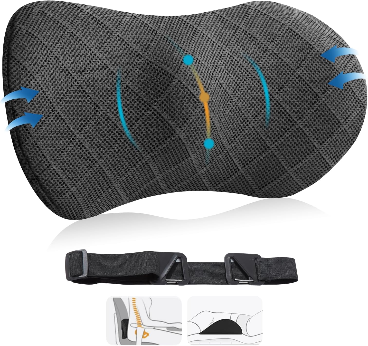 Amazon.com: SHAKERINO Lumbar Support Pillow for Office Chair, Car ...