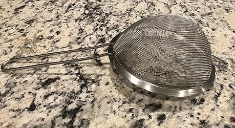 Amazon.com: Kafoor 6.3" Fine Mesh Strainer with Stainless steel handle ...