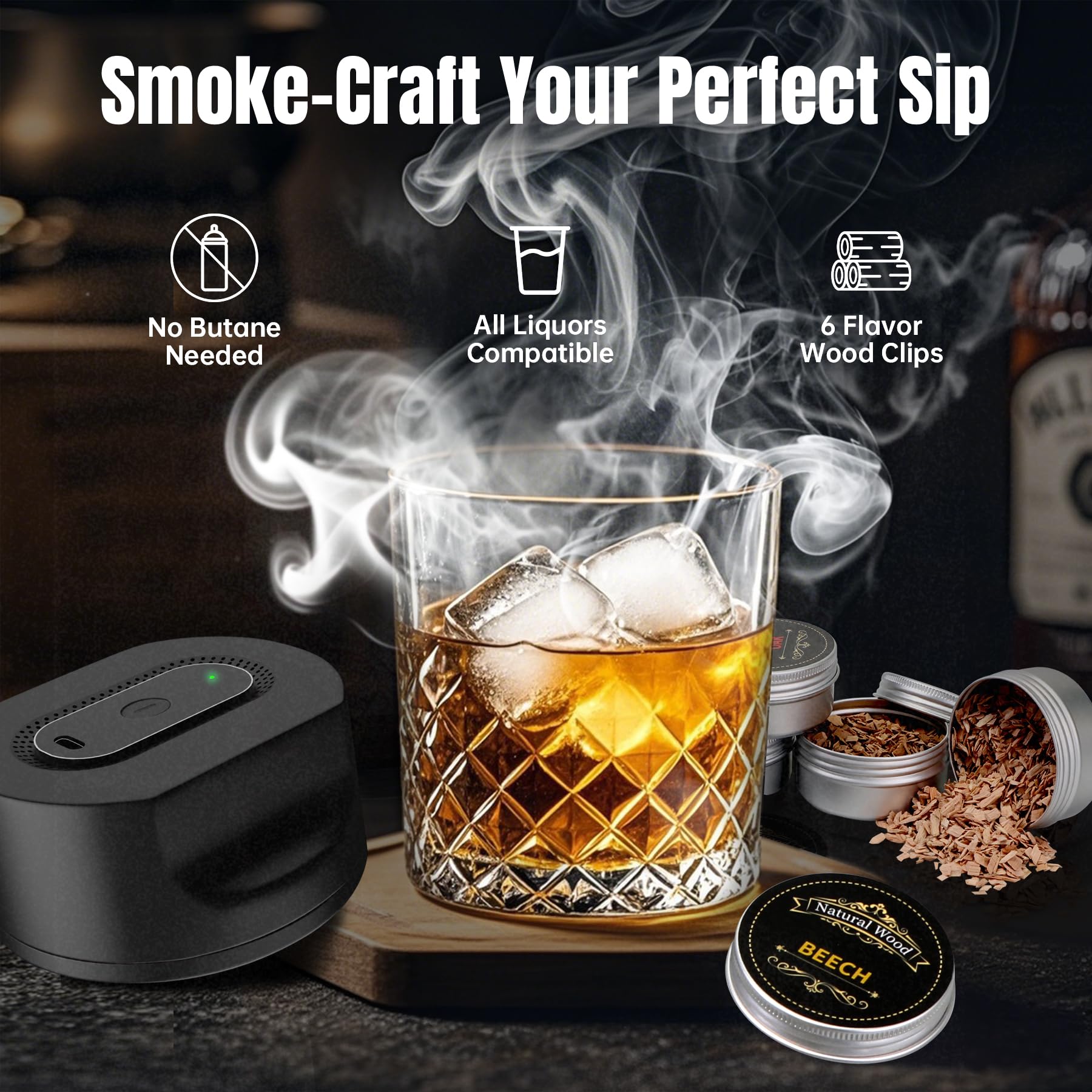 Electric Drink Smoker Kit By KAKUNM, Portable Old Fashioned Electric ...