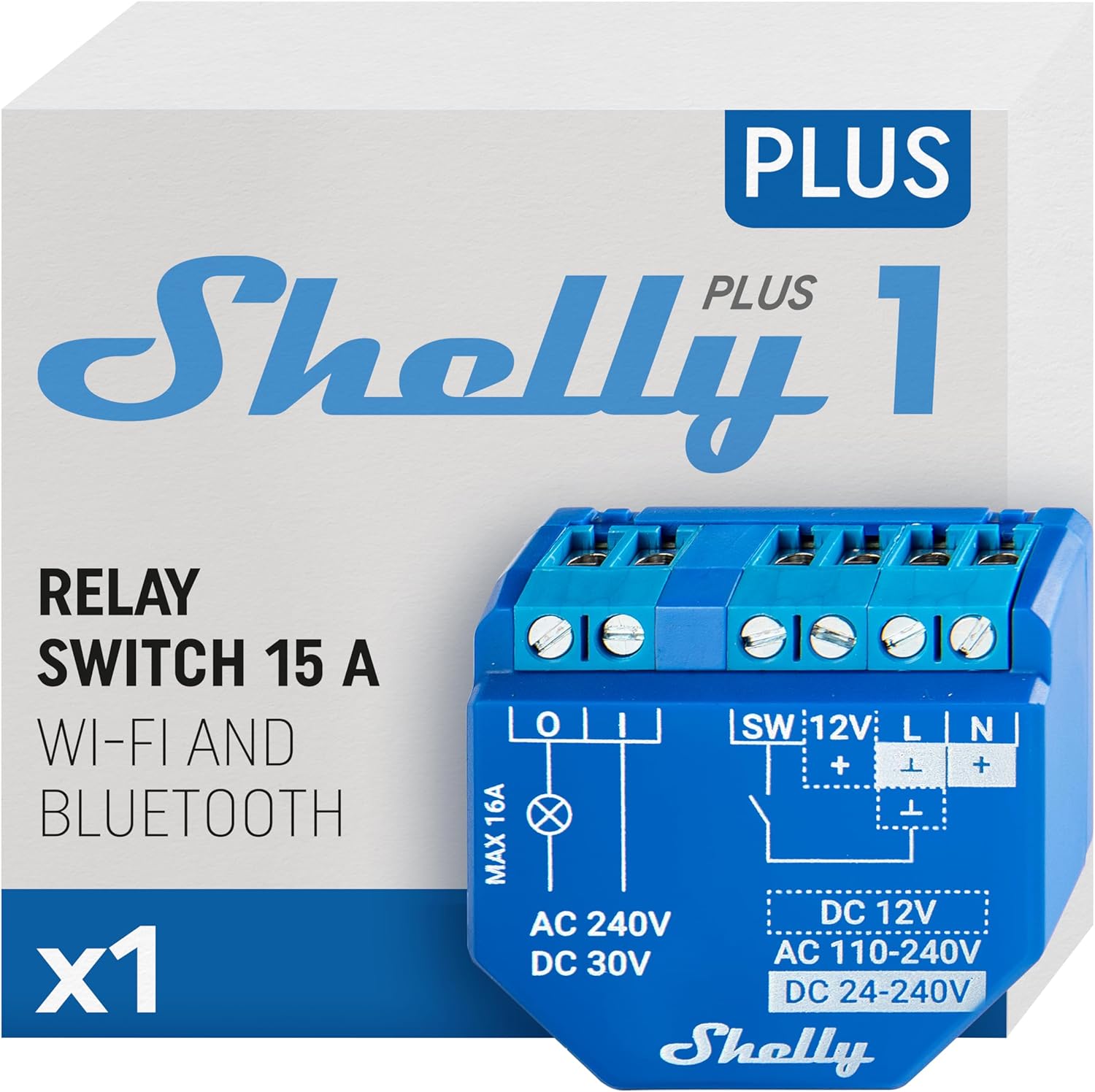 Amazon.co.jp: Shelly Plus 1 Relay Switch, WiFi Smart Home Automation ...