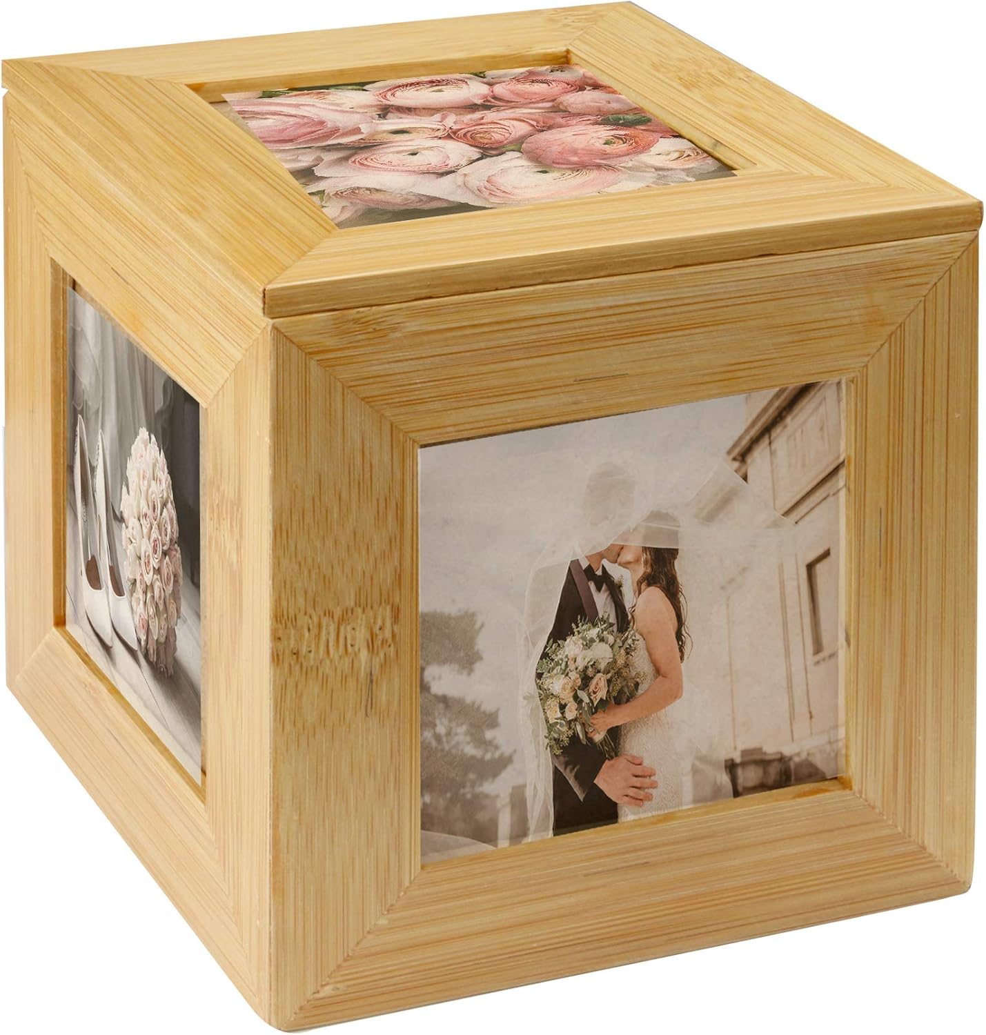 Maison & White Bamboo Photo Cube | Picture Frame Box | Photograph Box ...
