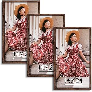 Amazon.com - 14x24 Picture Frame Dark Brown, 3Pack, Walnut Picture ...