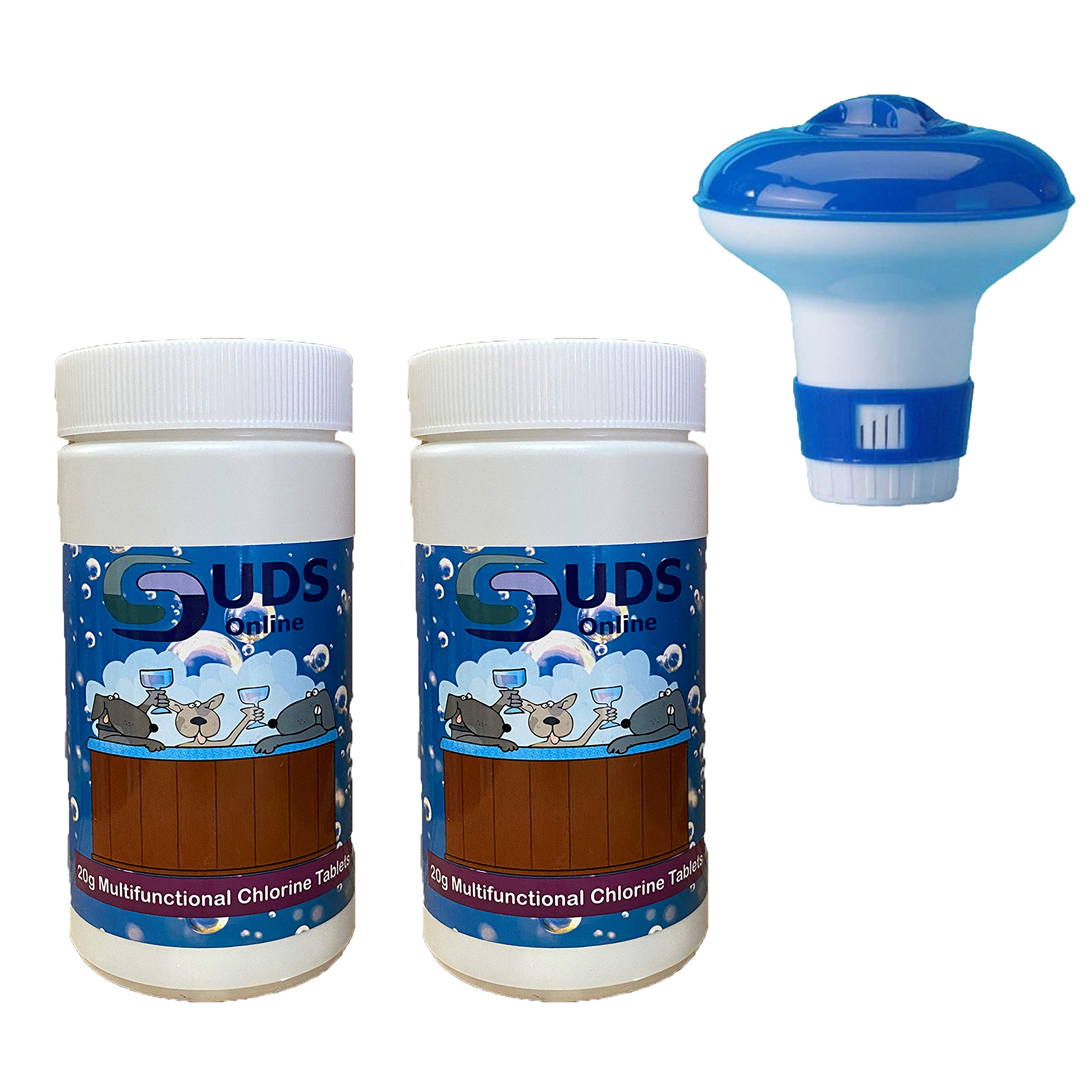 SUDS-ONLINE Chlorine Floating Dispenser with 100 x 20g Tablets for ...
