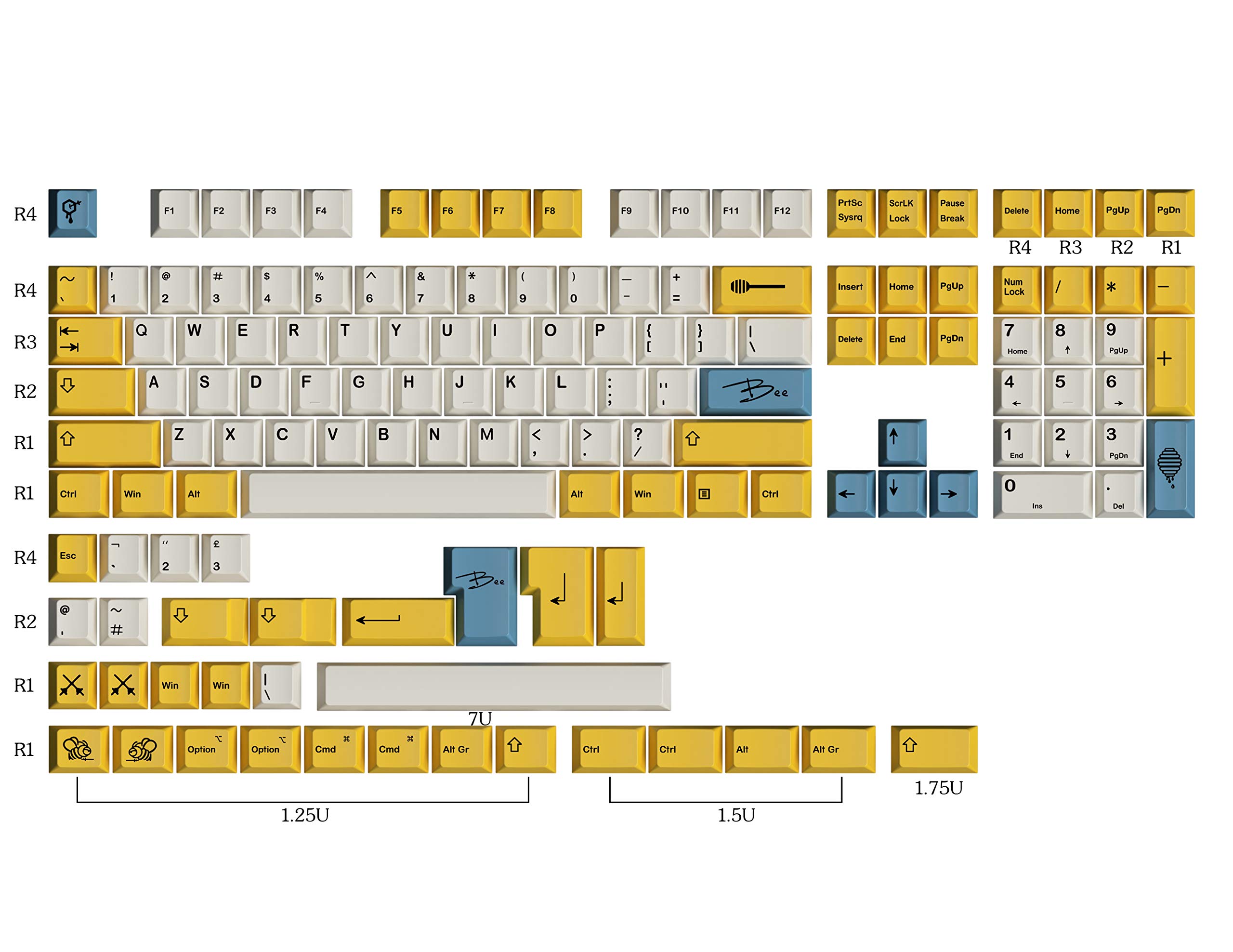 HK Gaming Custom Keycaps | Dye Sublimation PBT Keycap Set for ...