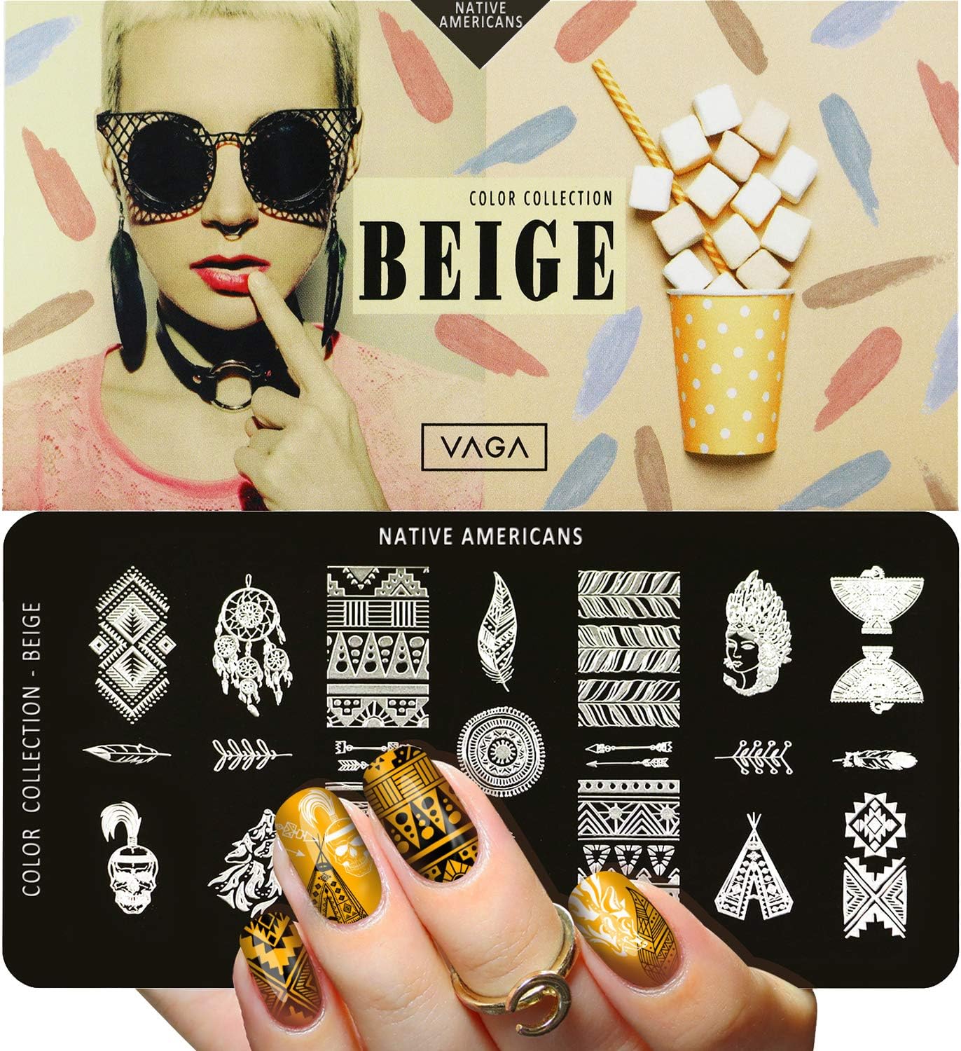 Amazon.com: VAGA NATIVE AMERICANS nail stamp Unique nail stamping ...
