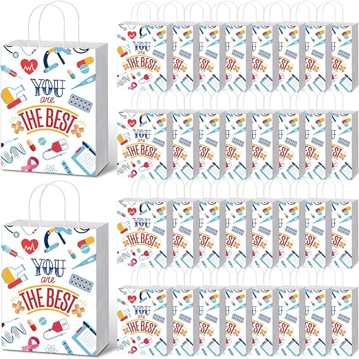 Amazon.com: Eaasty 100 Pcs Nurse Gift Bags Nurses Week Gift Bag Bulk ...