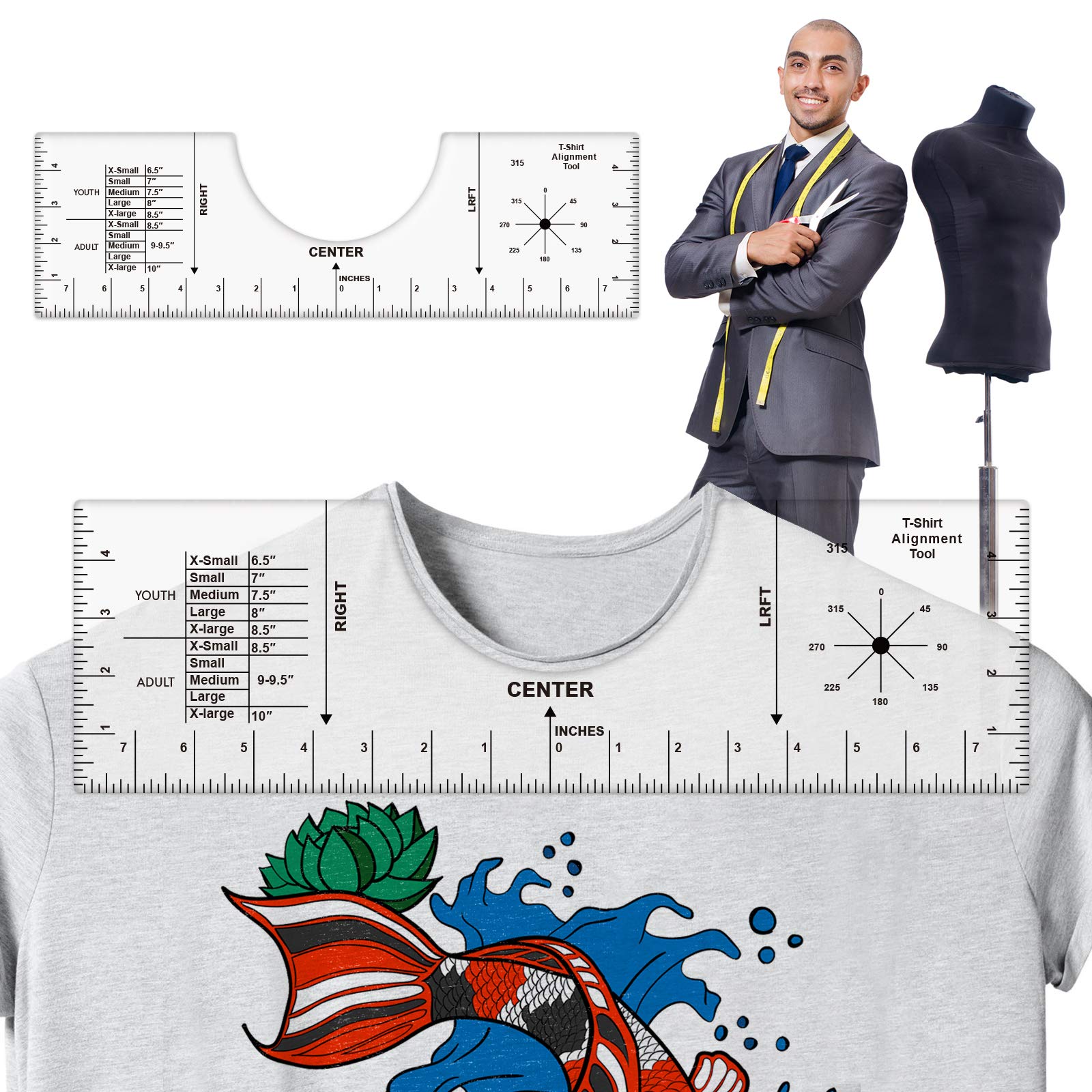 T Shirt Ruler Guide Bsforv Tshirt Vinyl Alignment Ruler 16x5 ...