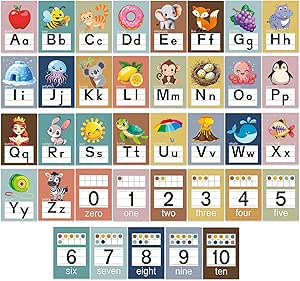 Amazon.com : Alphabet Letters for Wall - ABC Alphabet Poster Classroom ...