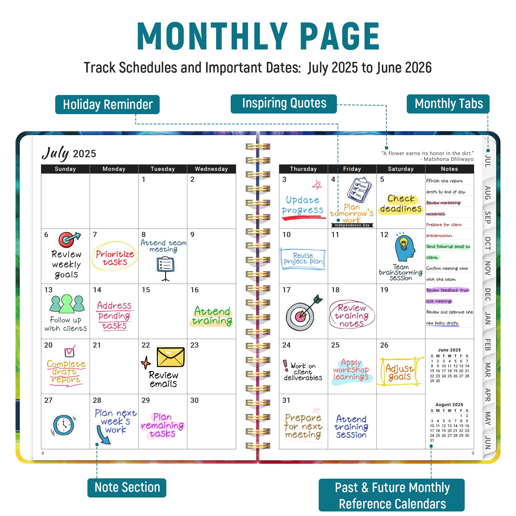 Snapklik.com : Planner 2025-2026, Monthly And Weekly Calendar Academic ...