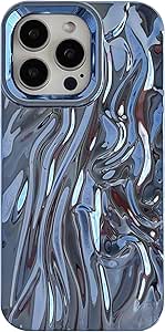 Amazon.com: Caseative for iPhone 16 Pro Max Case,Pleated Water Ripple Chrome Wave Pattern Soft ...