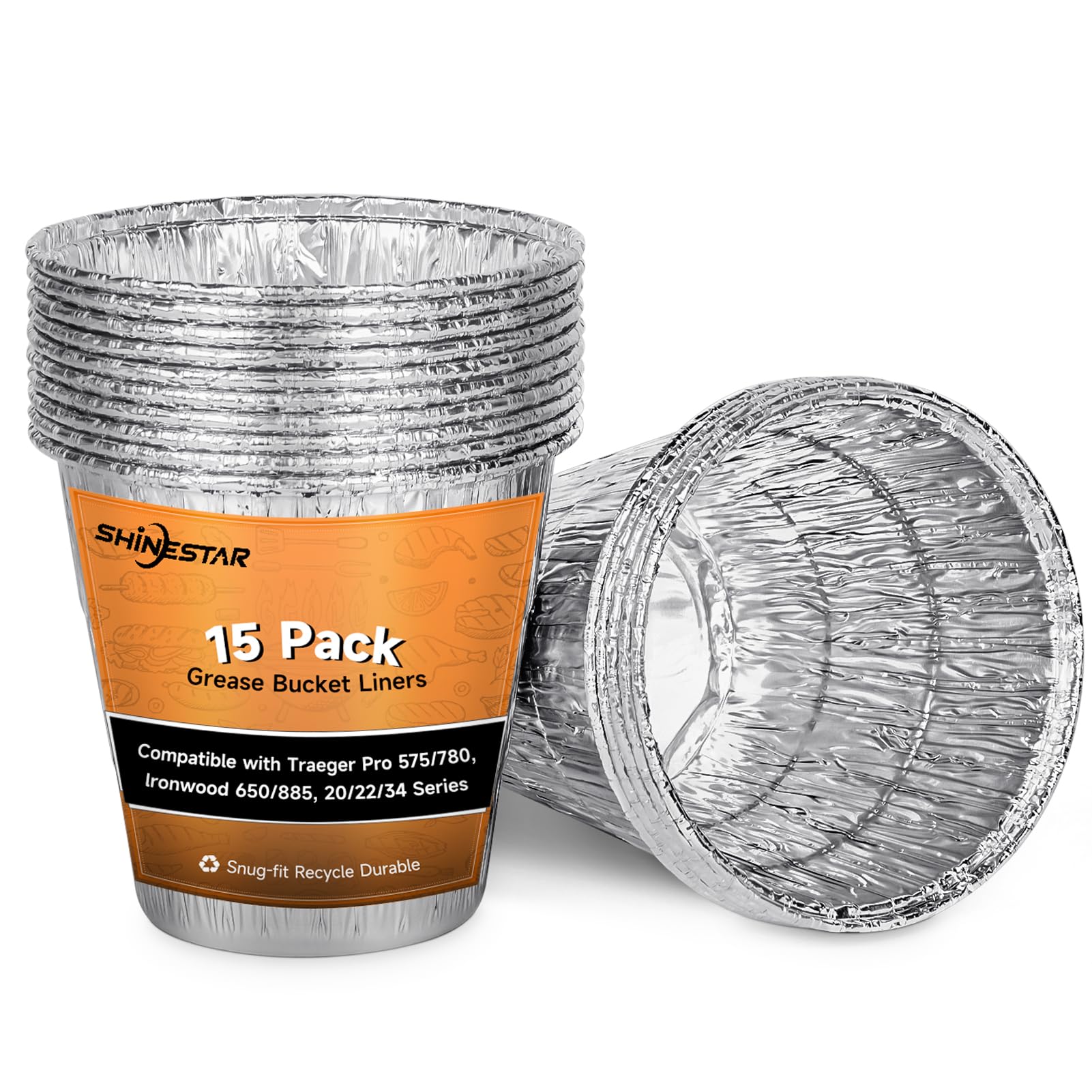 Amazon.com : SHINESTAR 15-Pack Grease Bucket Liners for Traeger Pro 575 ...